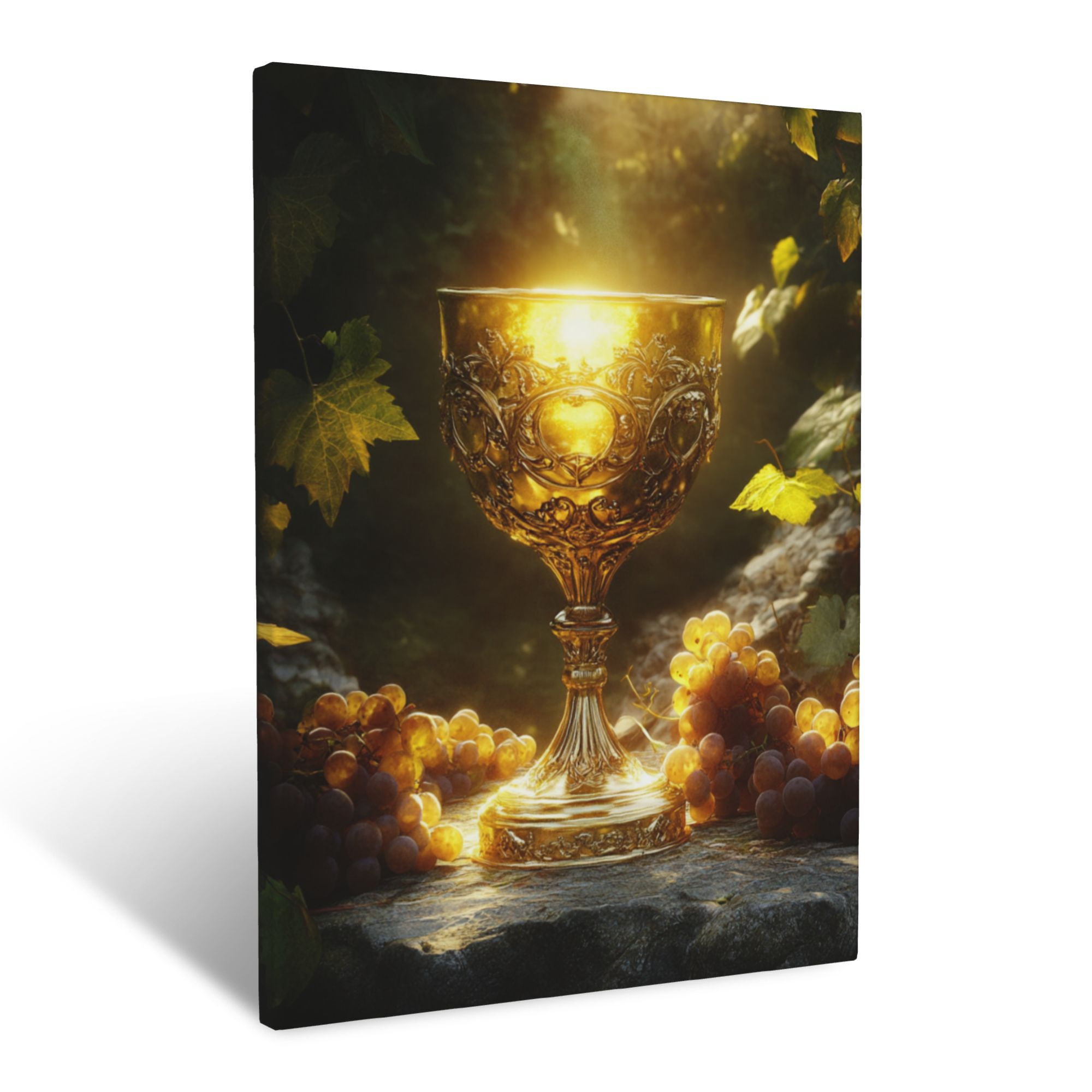 CozyNet Glowing Chalice Resting On A Stone Altar Surrounded By Radiant ...