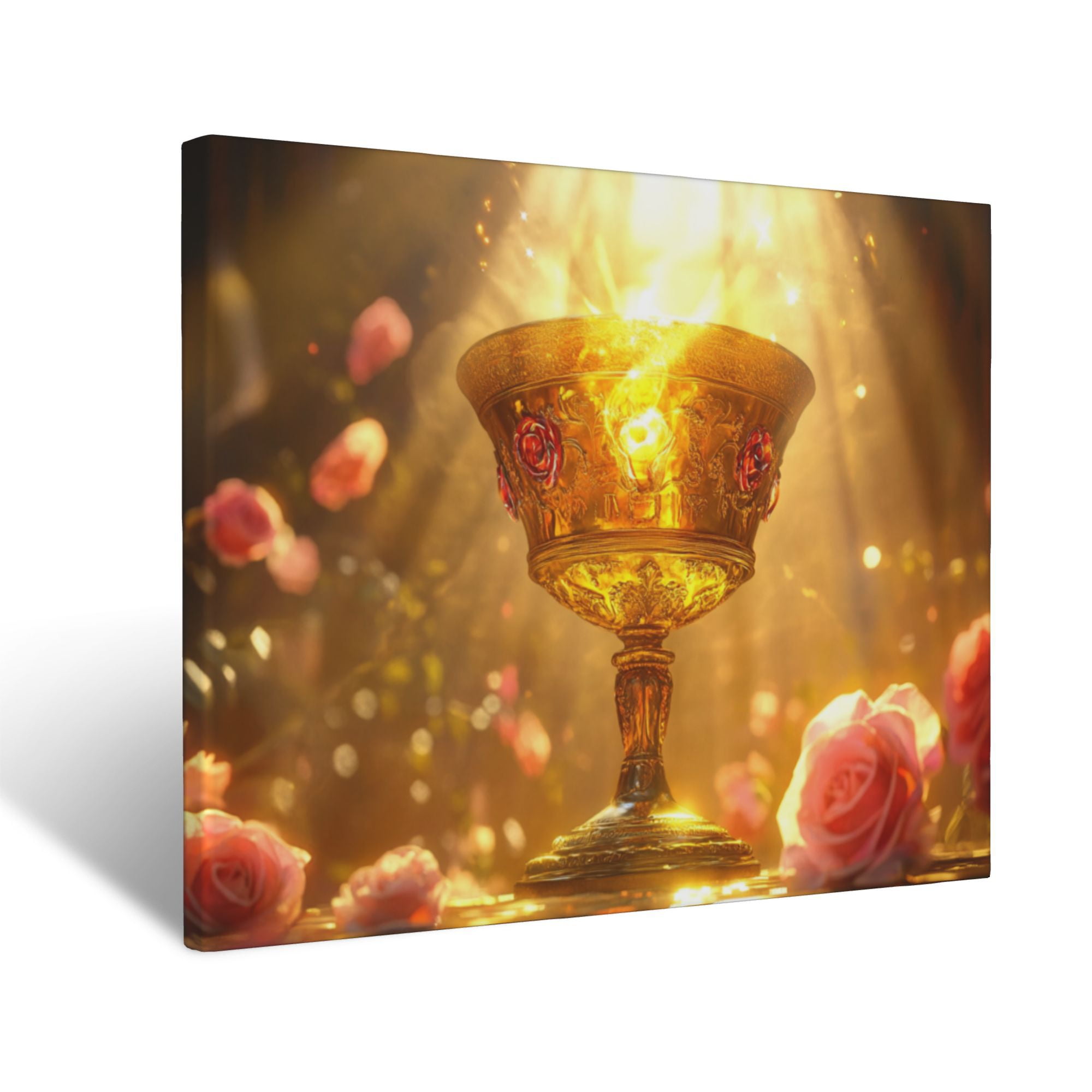 CozyNet Glowing Chalice Glowing With Radiant Roses On A Golden Altar ...