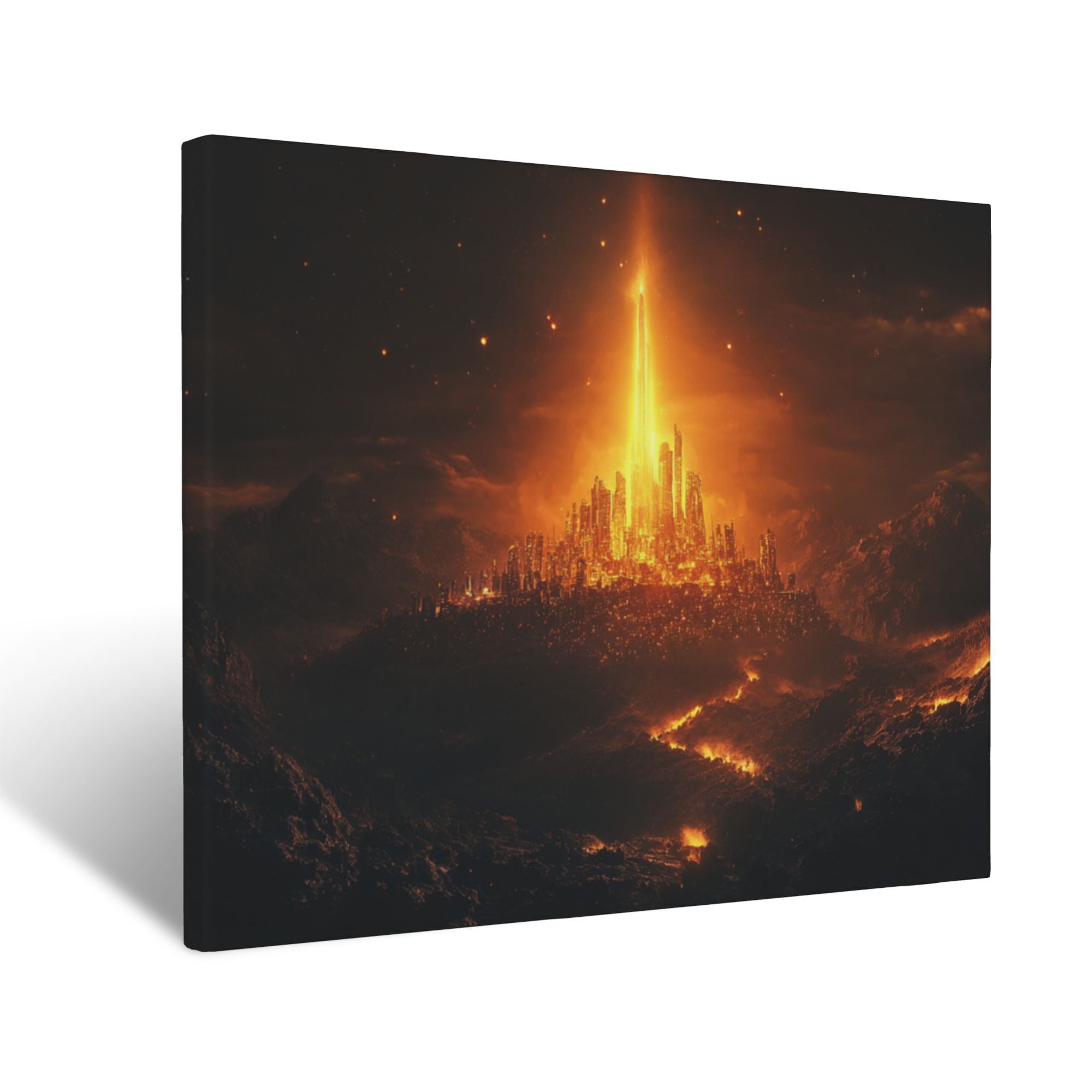 CozyNet Glowing City On A Hill, Its Light Shining Brightly Into The ...