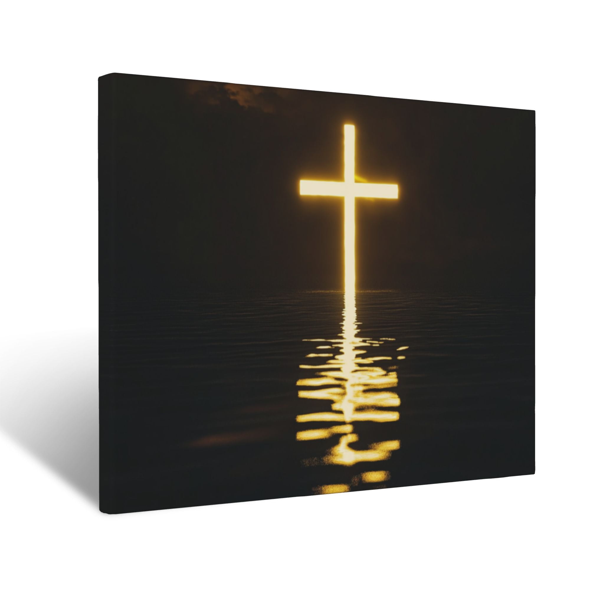 CozyNet Glowing Cross Reflected In Calm Waters Serene Image Symbolizing ...