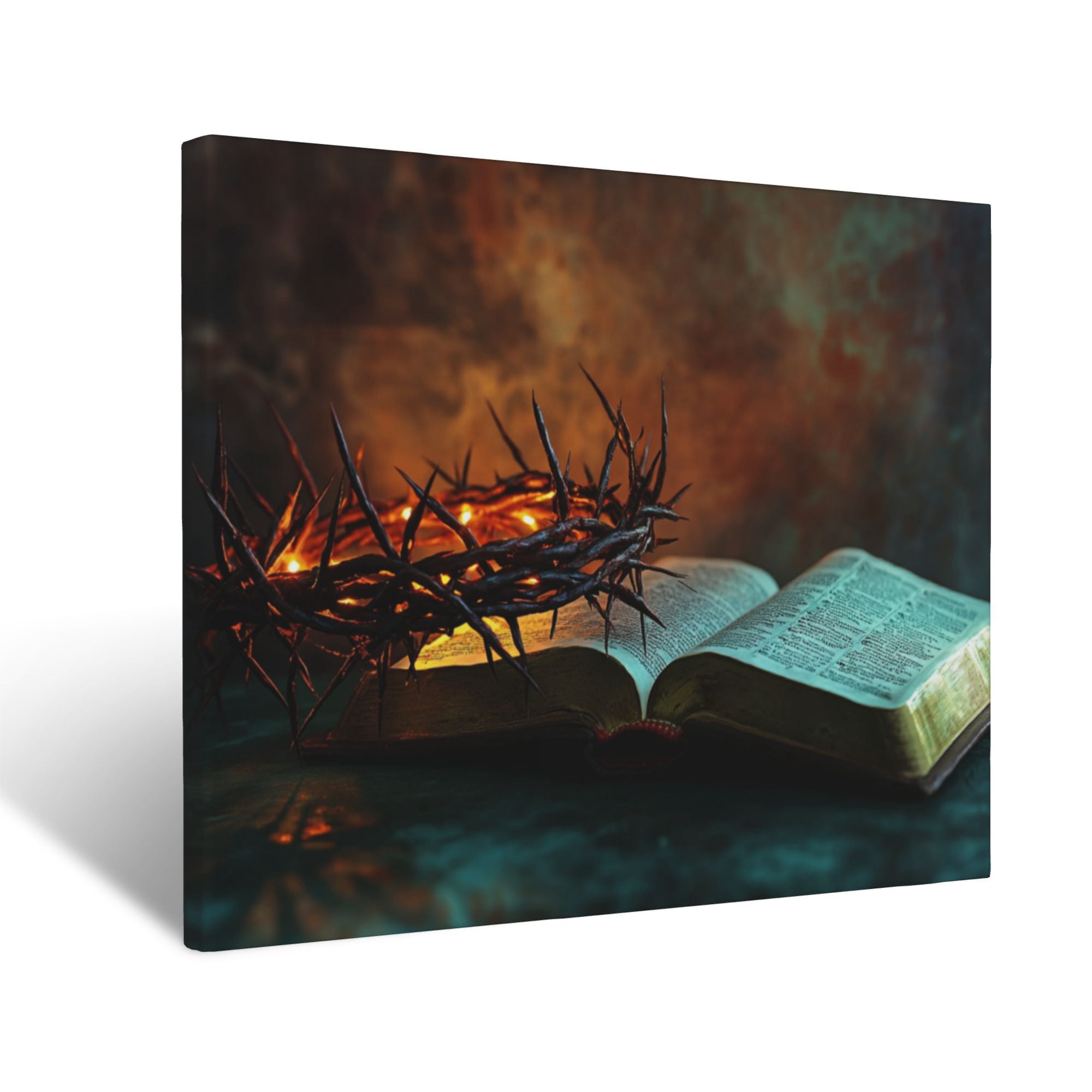 CozyNet Glowing Crown Of Thorns Glowing Beside A Radiant Bible Powerful ...