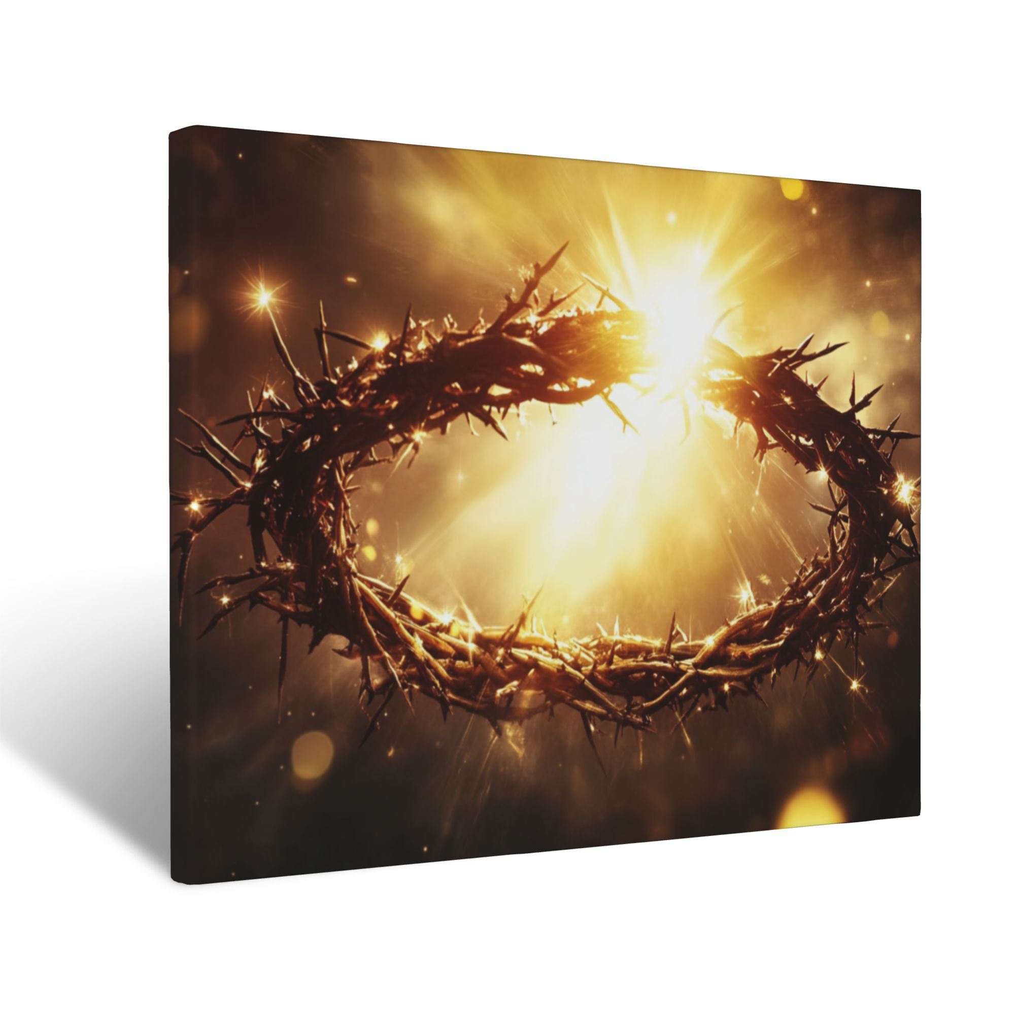 CozyNet Glowing Crown Of Thorns Encircling A Cross, Surrounded By ...
