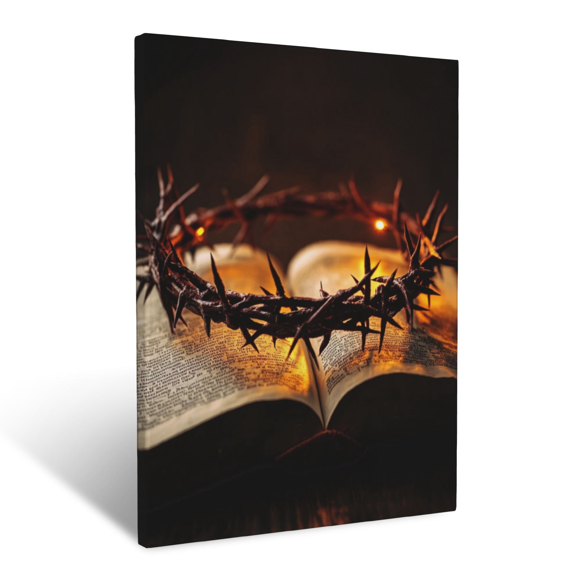 CozyNet A Glowing Crown Of Thorns Resting On An Open Bible Illuminated ...