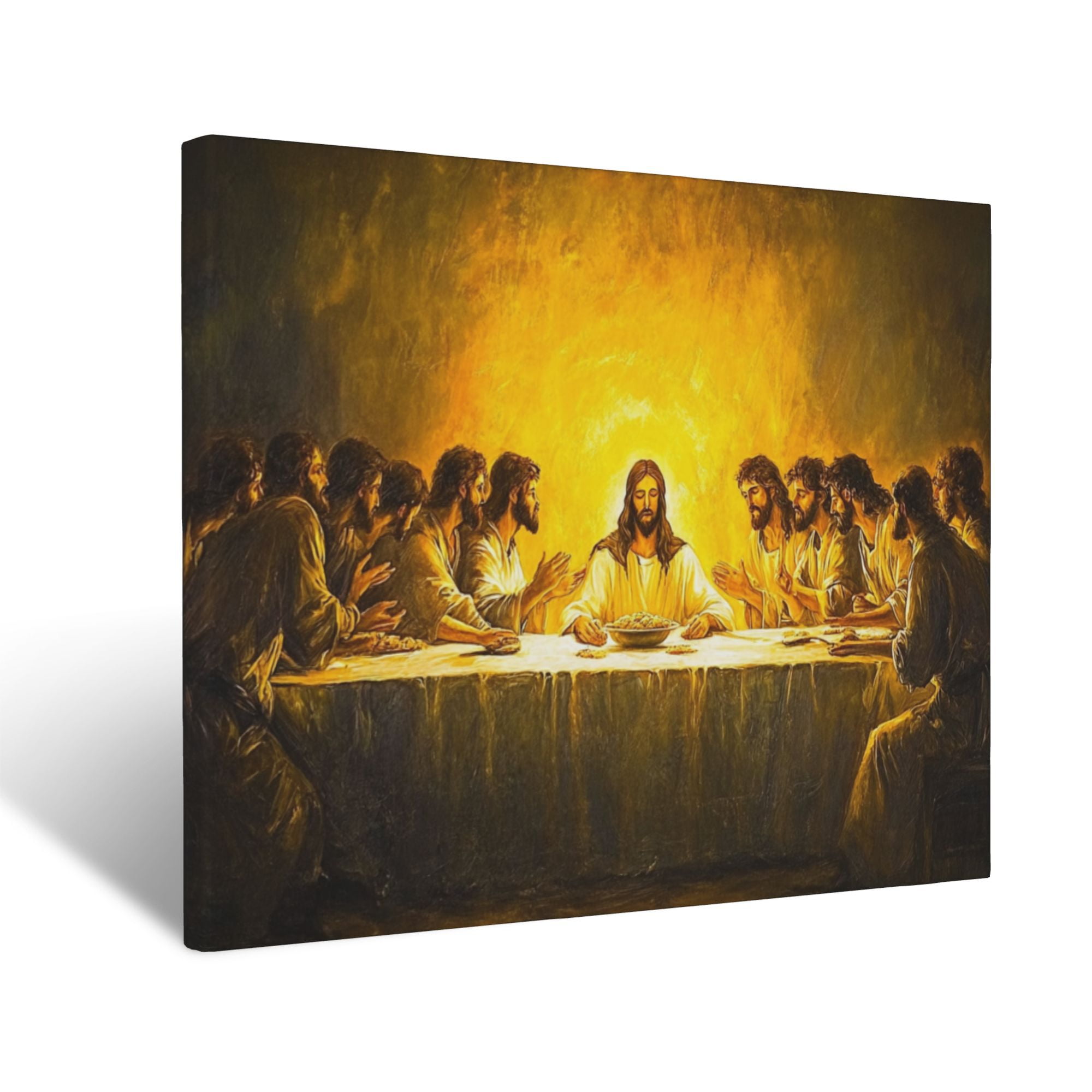 CozyNet Glowing Depiction Of The Last Supper, Jesus Breaking Bread ...