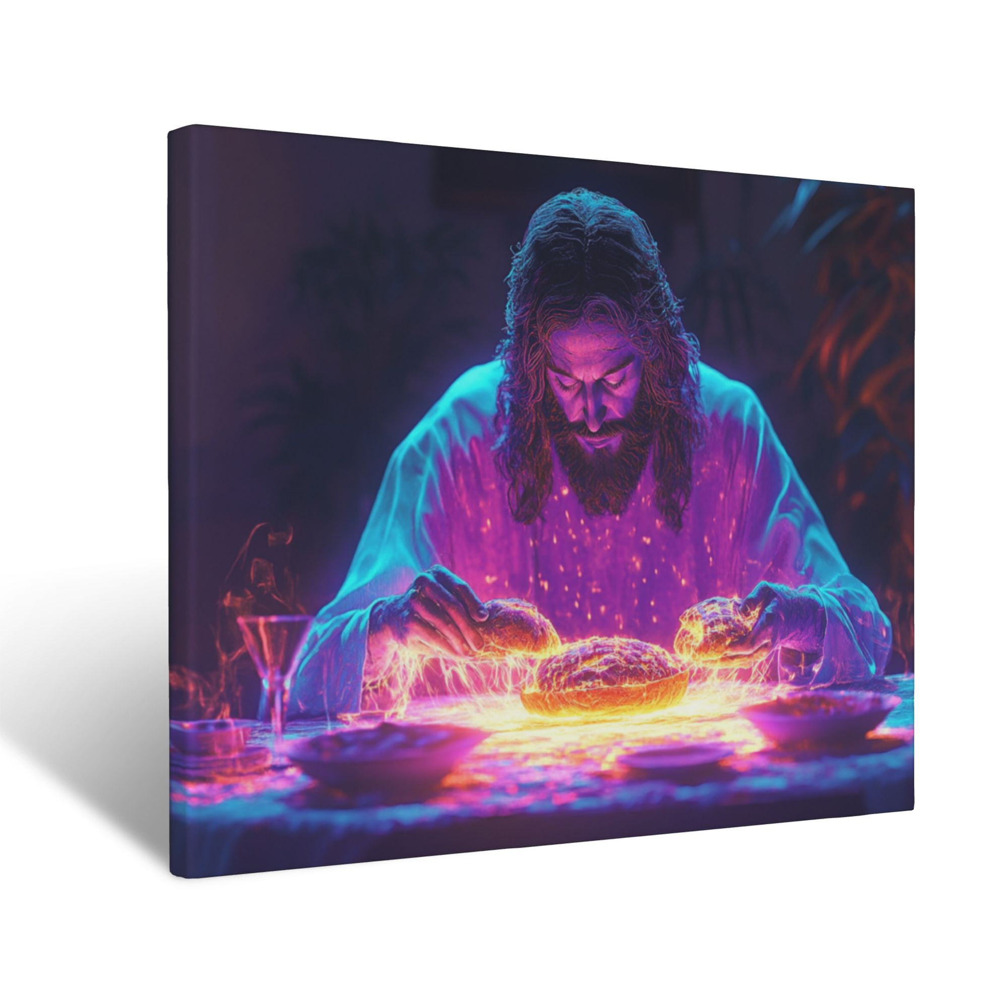CozyNet Glowing Depiction Of Jesus Breaking Bread At A Serene Dinner ...