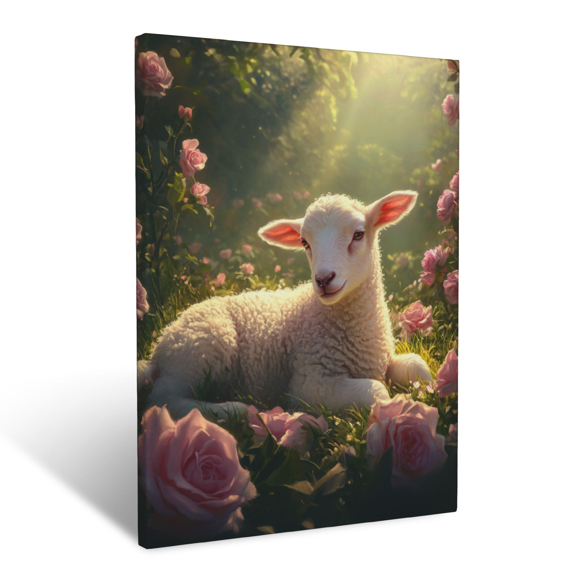 CozyNet Glowing Lamb Resting Under Radiant Sunlight Surrounded By ...