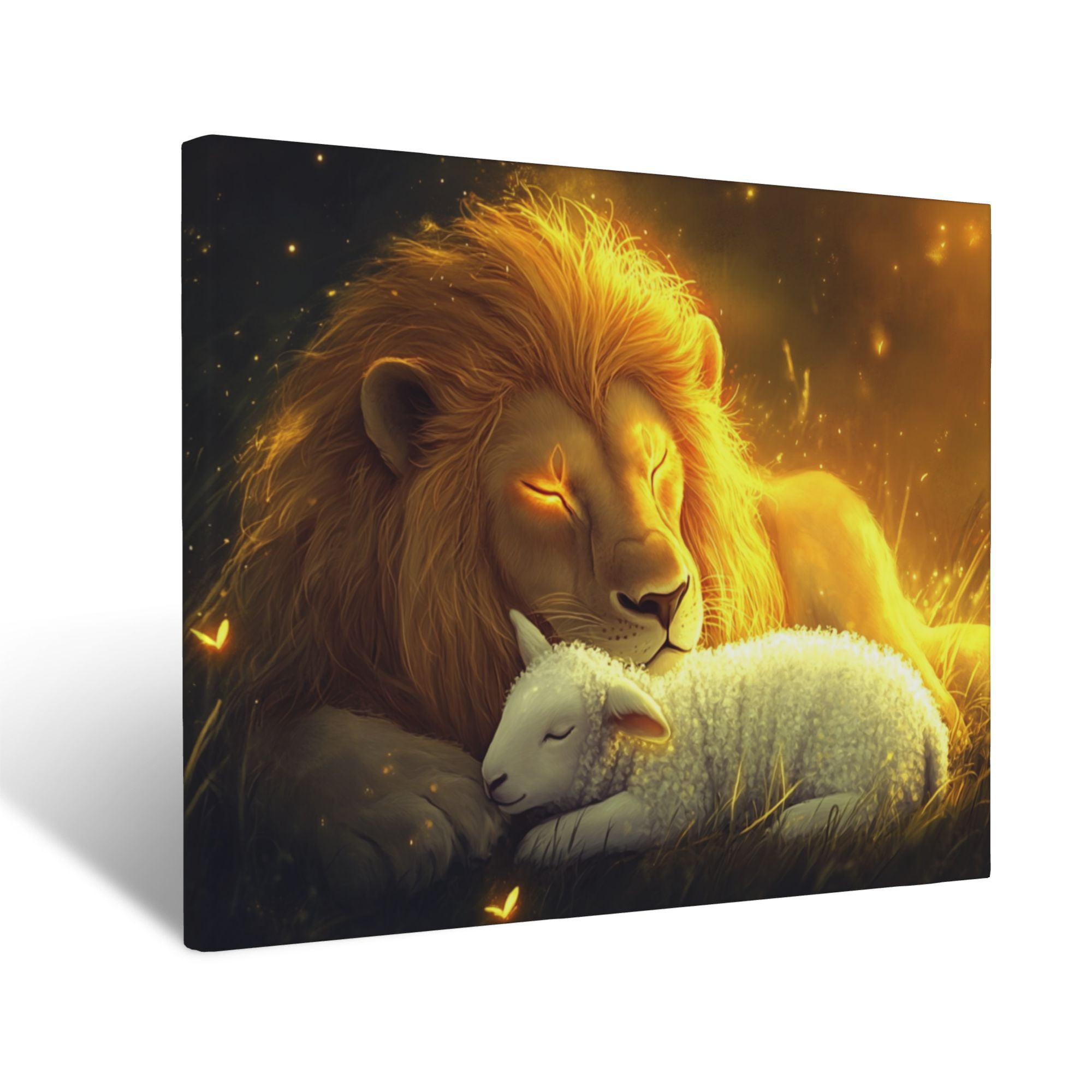 CozyNet Glowing Lion & Lamb Lying Peacefully Together, Symbolizing ...