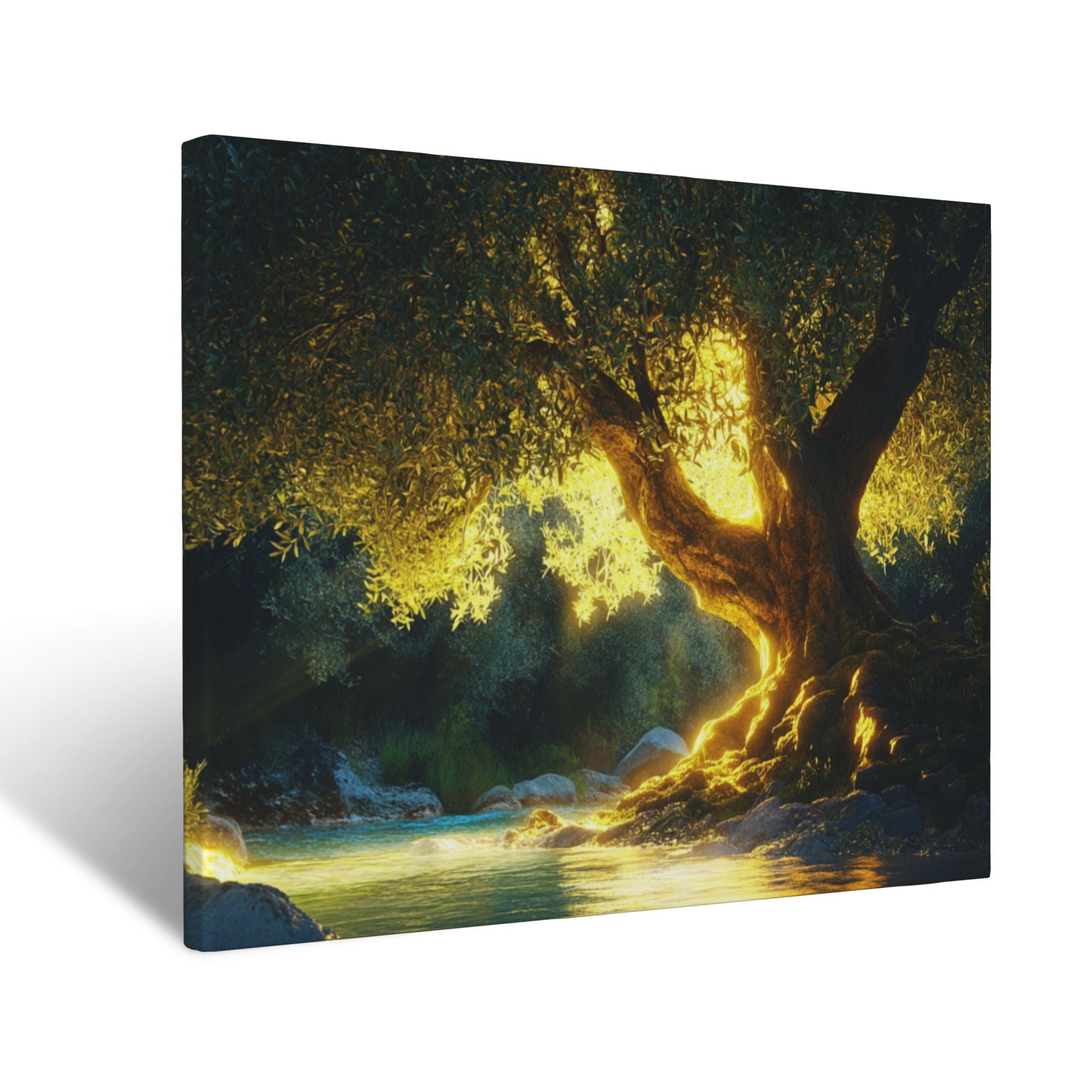 CozyNet Glowing Olive Tree Planted By A River, Symbolizing God Eternal ...