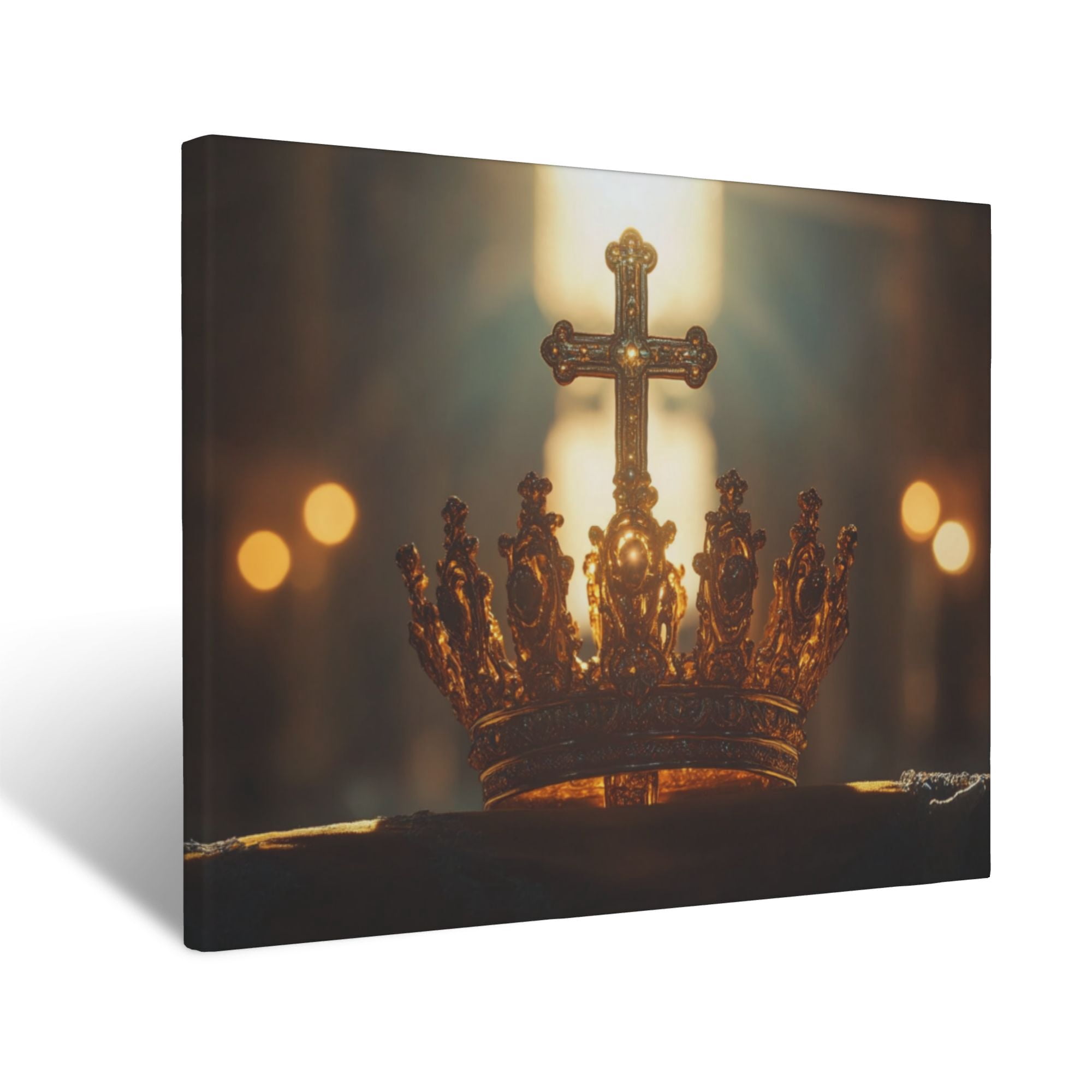 CozyNet Glowing Radiant Crown Resting On A Cross, Symbolizing Victory ...