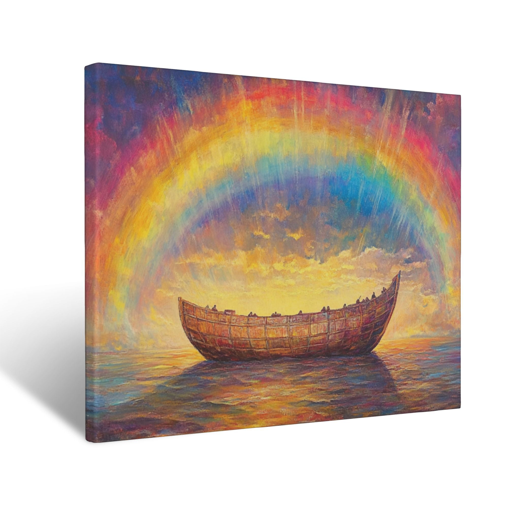 CozyNet Glowing Radiant Depiction Of Noah Ark Resting Under A Vibrant ...