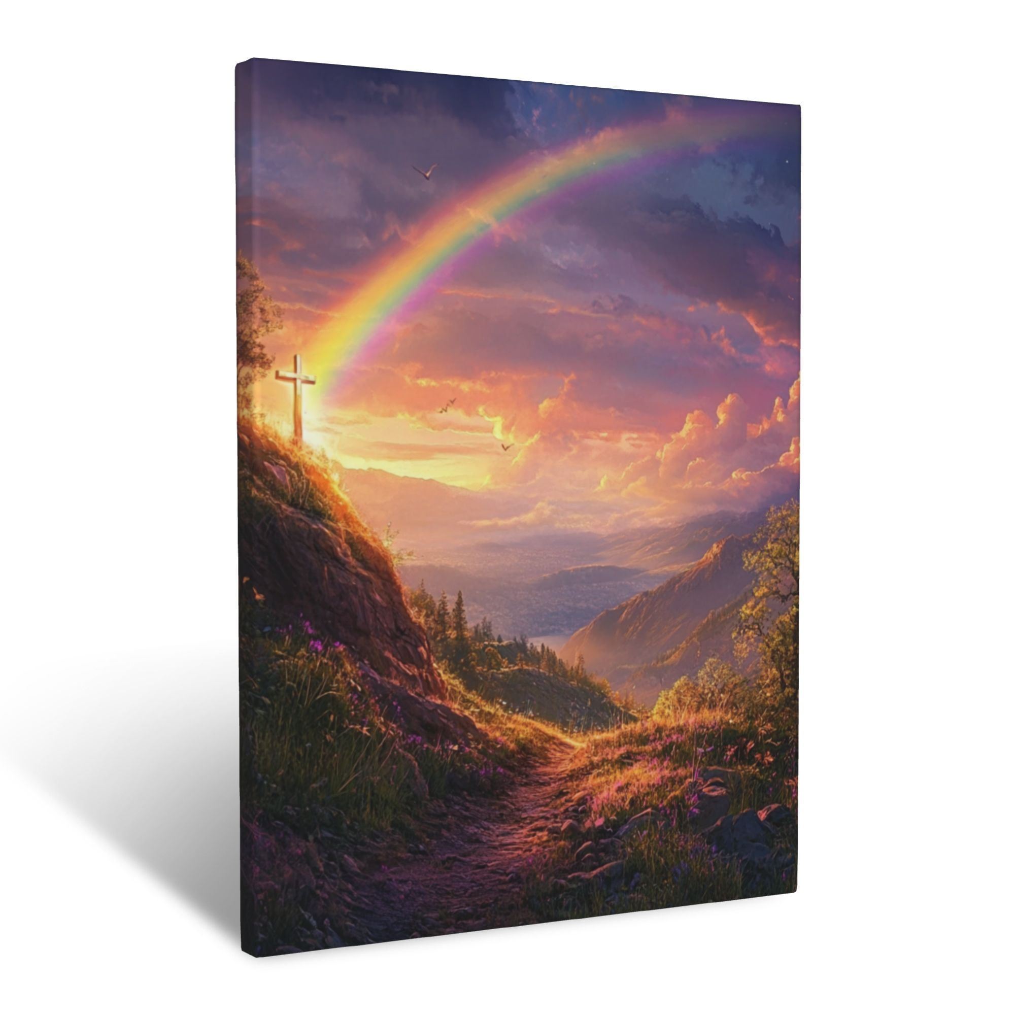 CozyNet Glowing Rainbow Arching Over A Peaceful Valley With A Radiant ...