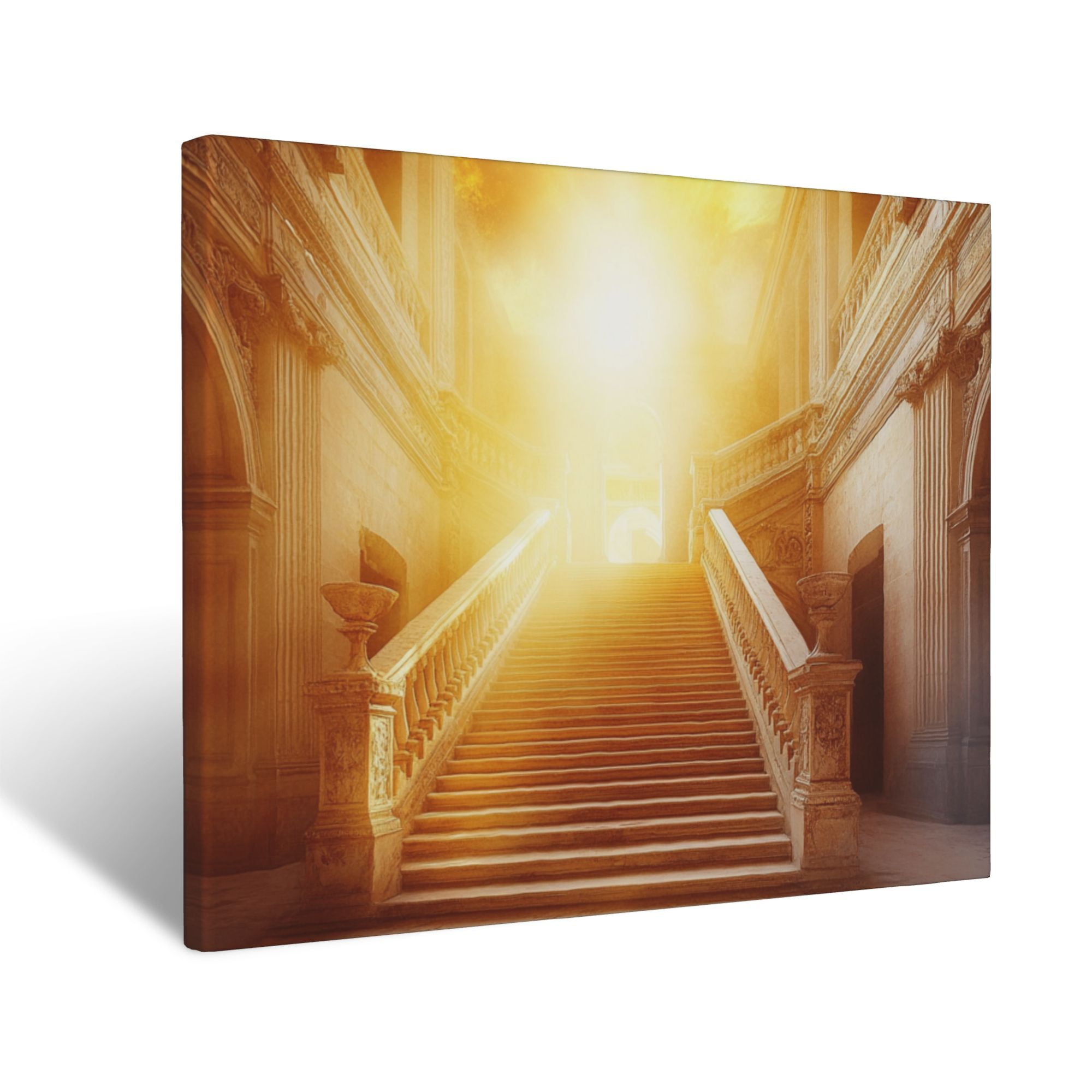 CozyNet Glowing Staircase Glowing Upward Into A Radiant Sky Of Golden ...