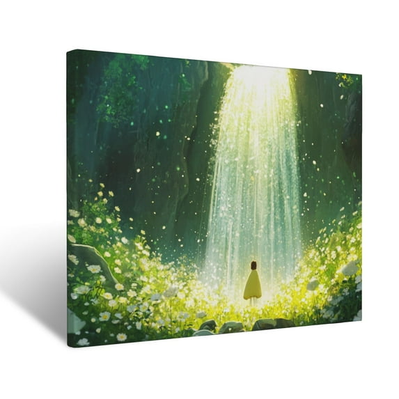 CozyNet Glowing Waterfall Symbolizing Living Water, Surrounded By Lush ...