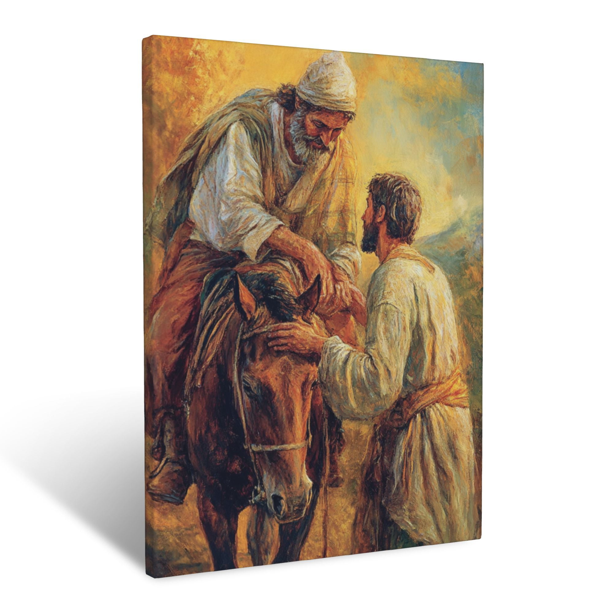 CozyNet The Good Samaritan Helping A Traveler Warm Tones & Divine ...