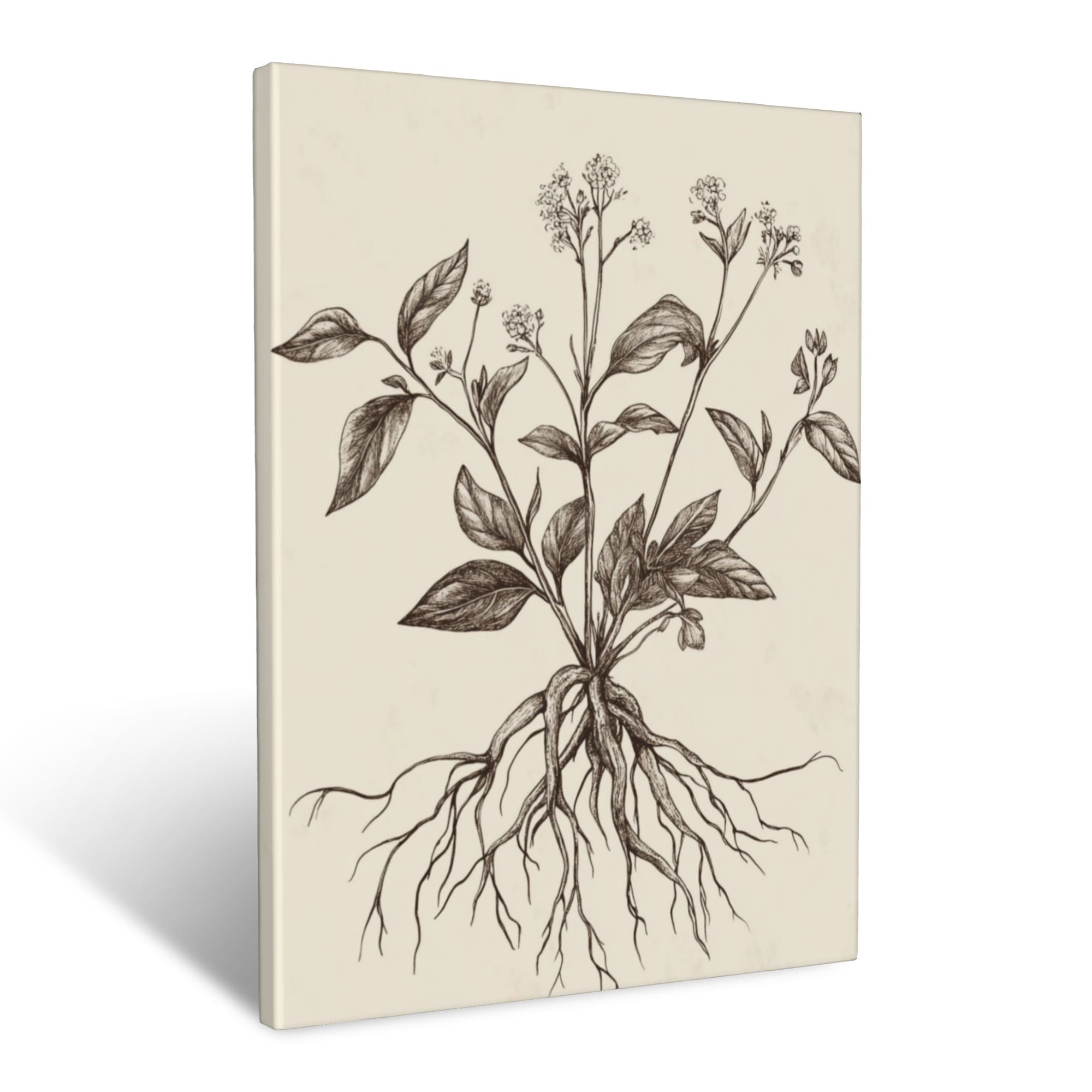 CozyNet Hand Drawn Herbal Plants With Detailed Root Structures & Small ...