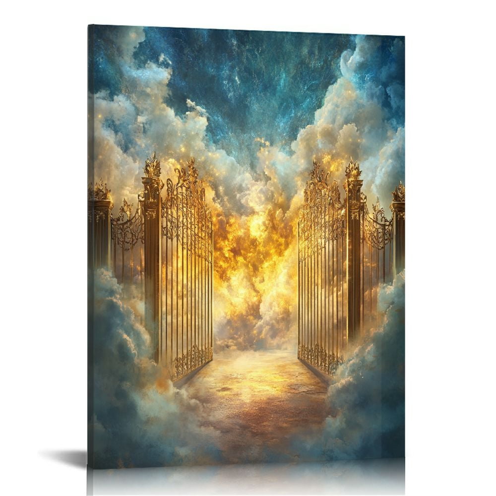 CozyNet Heavenly Gates Illuminated By Golden Light Celestial Clouds ...