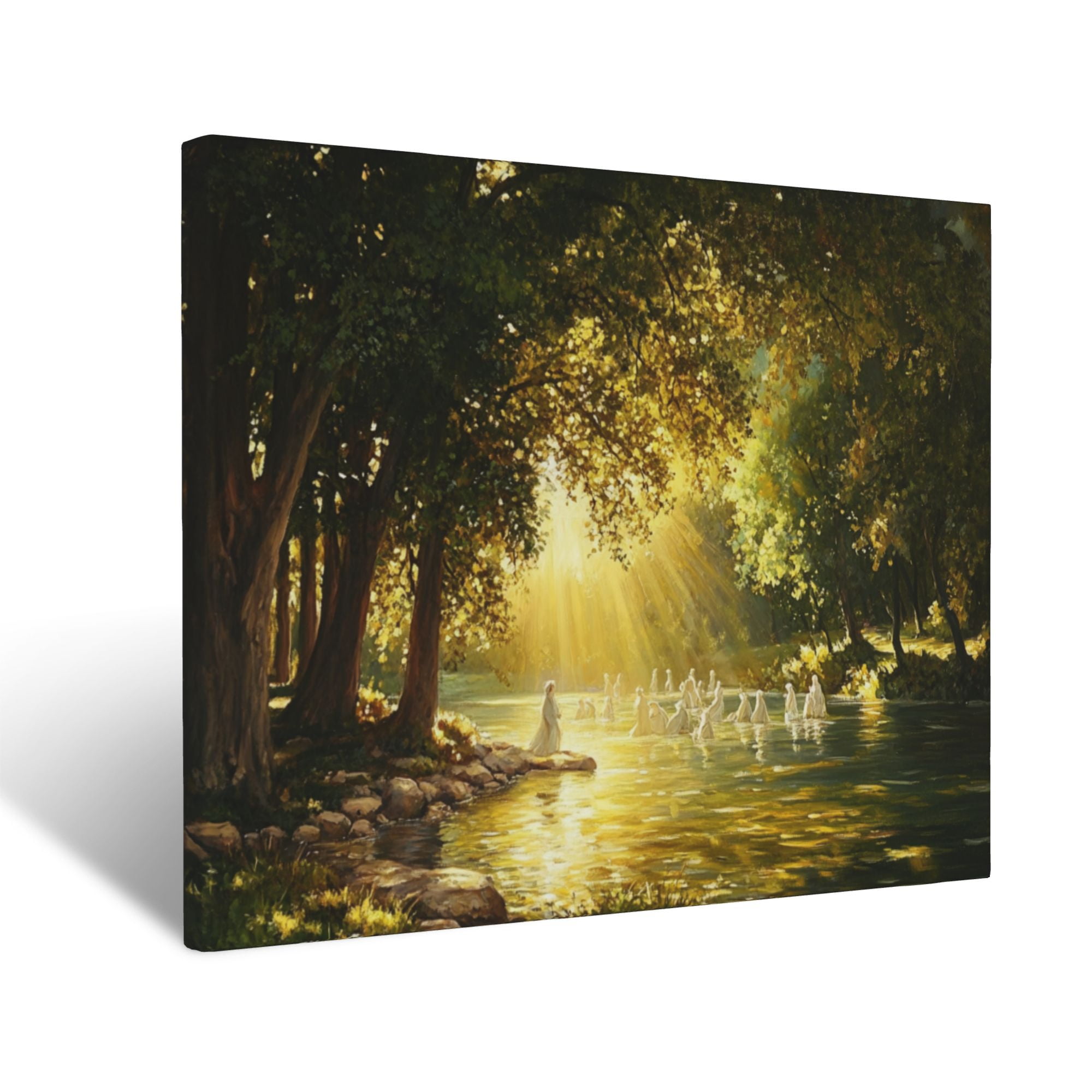 CozyNet Holy Baptism In A Serene River, Glowing With Radiant Divine ...