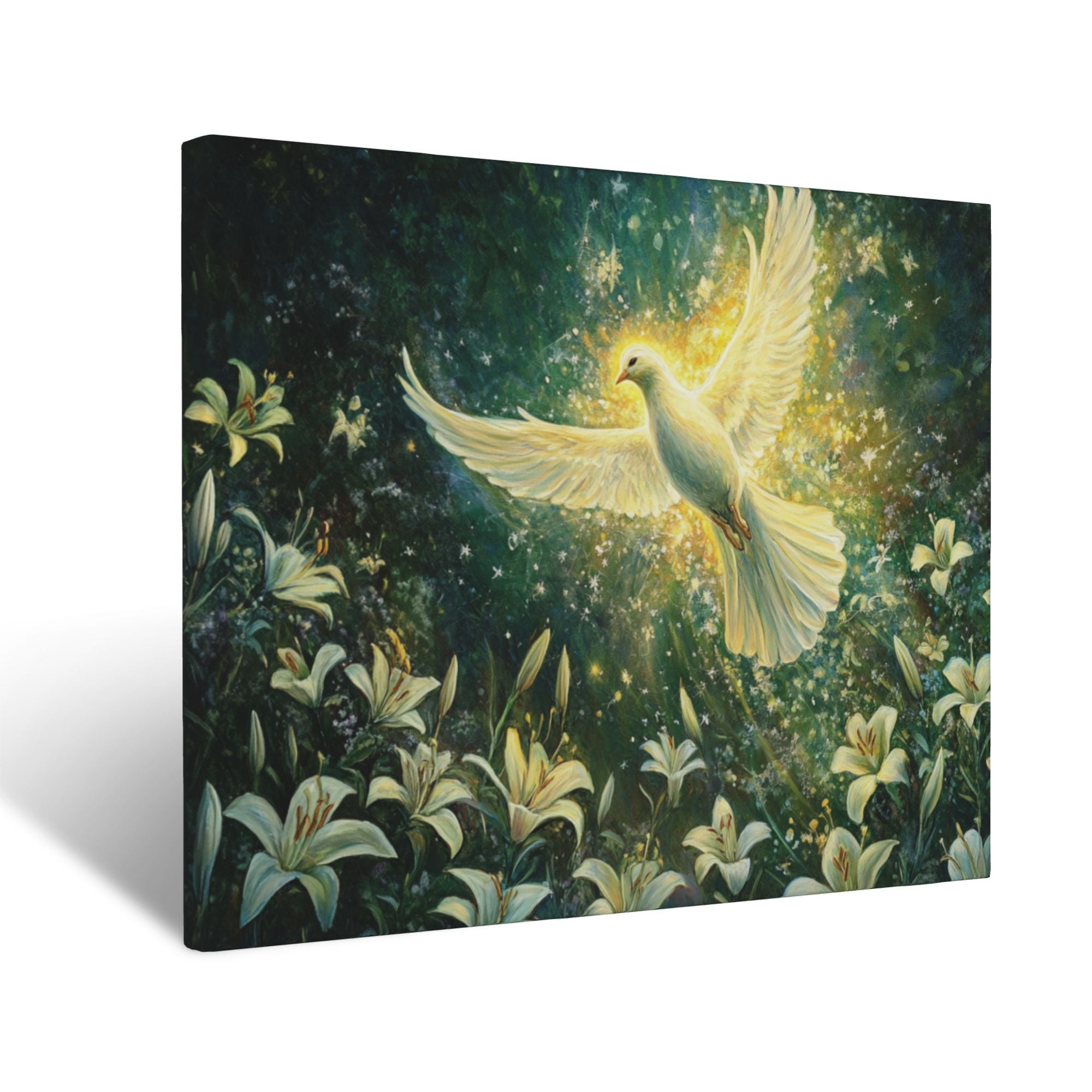 CozyNet Holy Spirit Glowing In A Dove Form, Descending Over A Peaceful ...