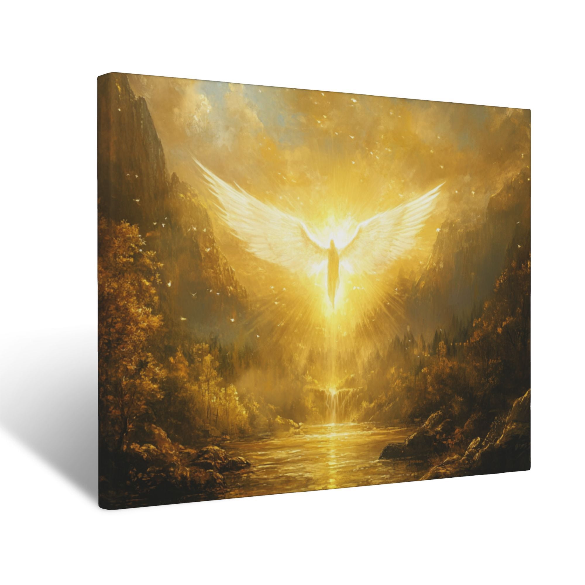 CozyNet Holy Spirit Glowing In Radiant Gold, Descending Onto A Peaceful ...