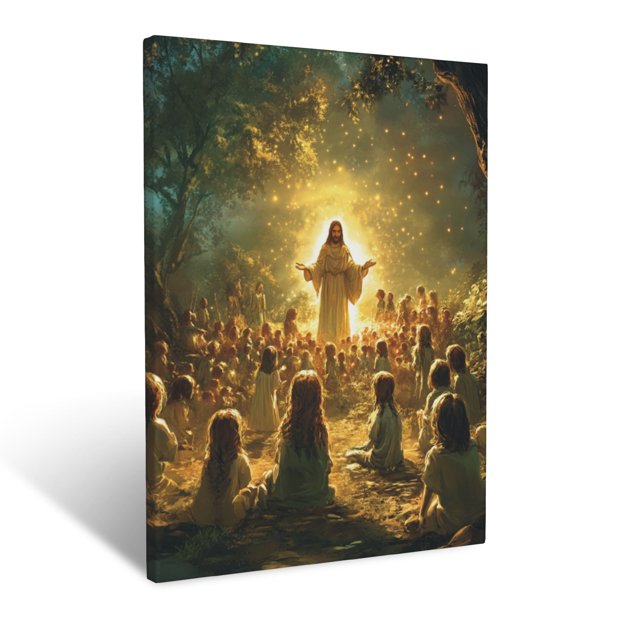 CozyNet Jesus Blessing A Glowing Crowd Of Children In A Peaceful ...