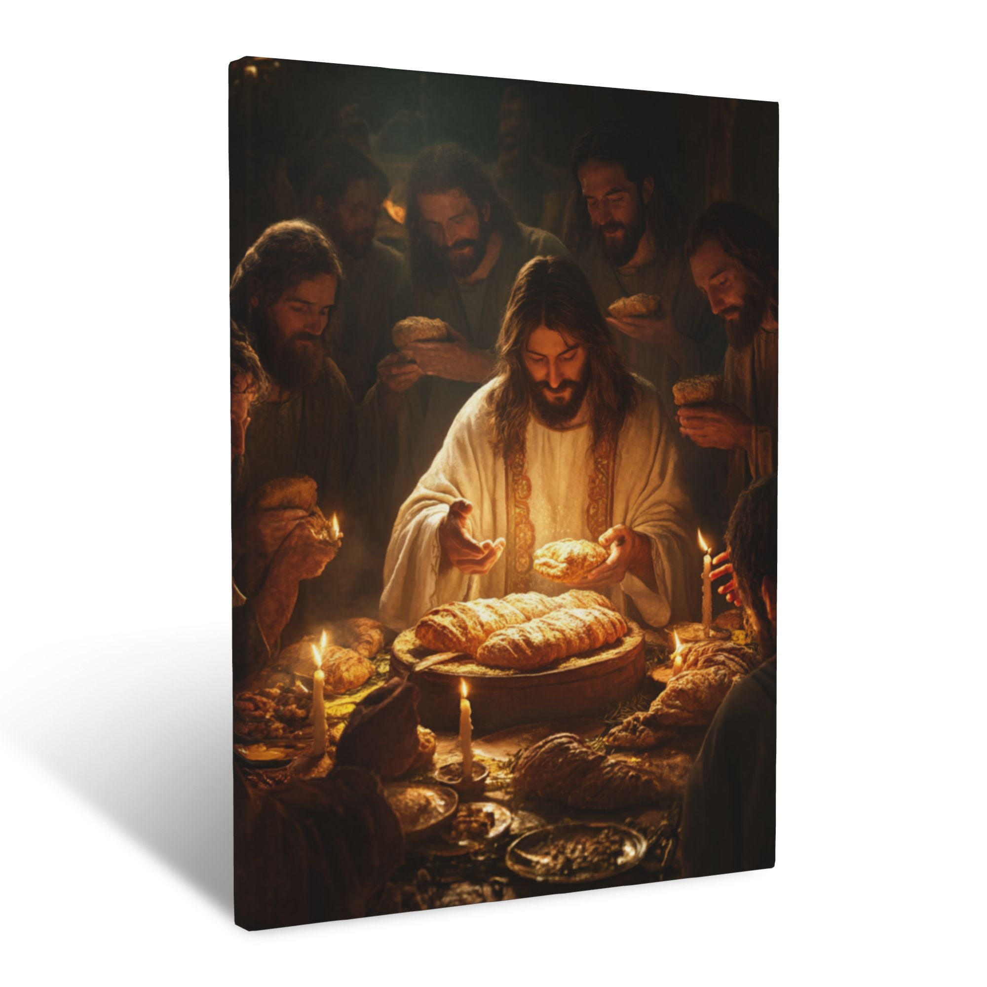 CozyNet Jesus Blessing Bread Warm Scene Of Fellowship Under Soft ...