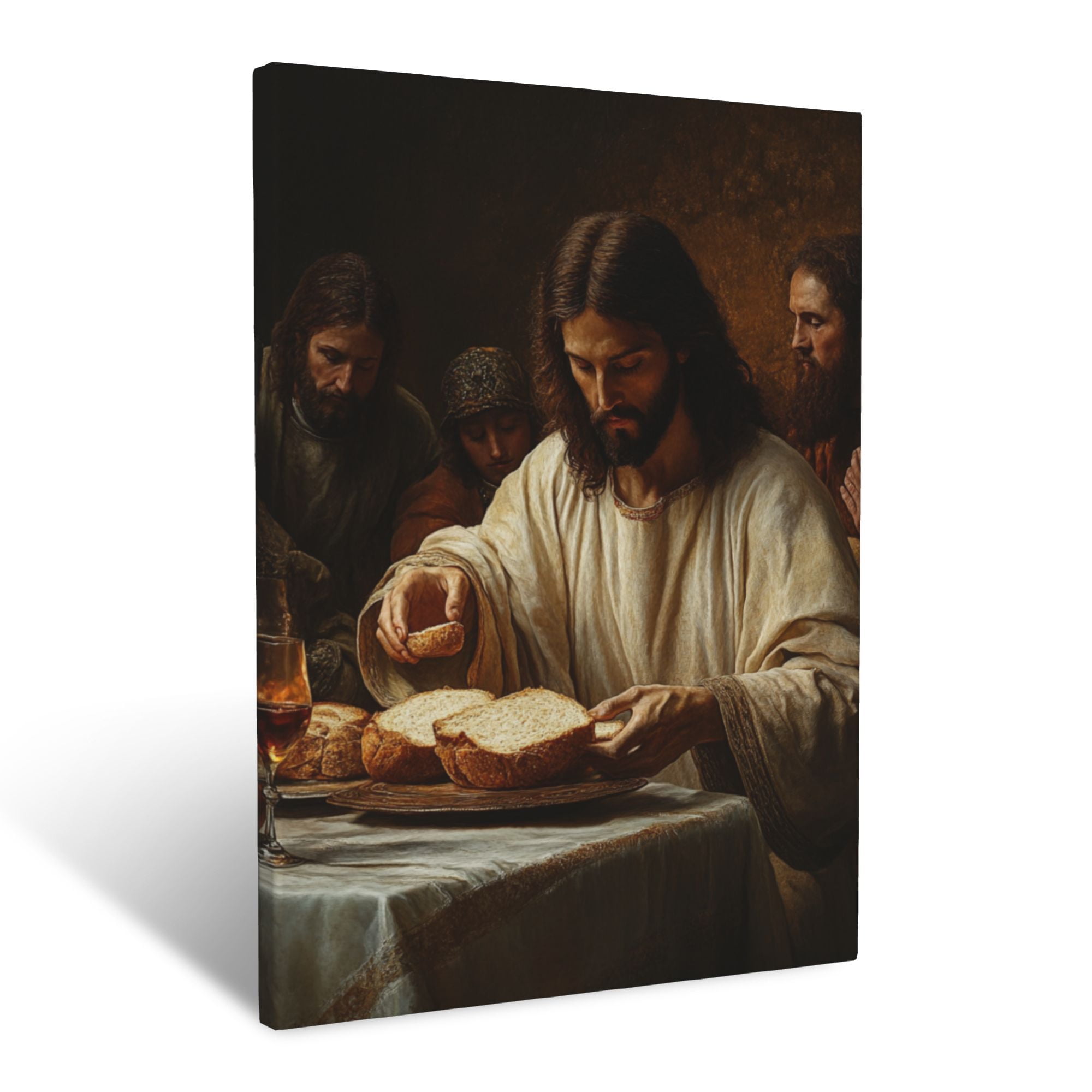 CozyNet Jesus Blessing Bread & Wine Warm Scene Of Last Supper ...