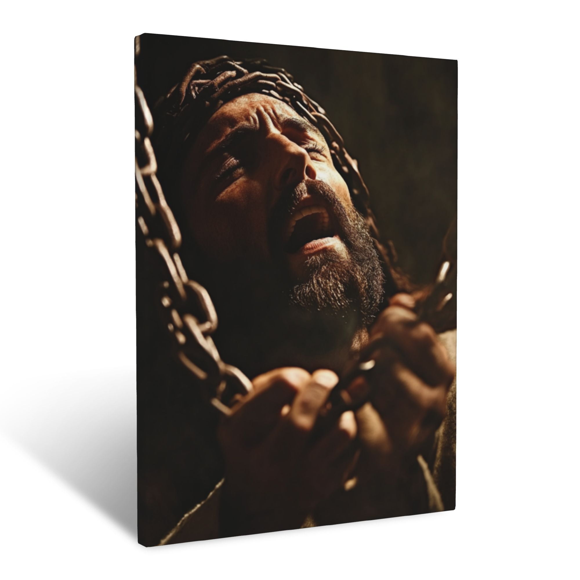 CozyNet Jesus Breaking Chains Powerful Moment Symbolizing Freedom & Redemption Wall Art Prints ...