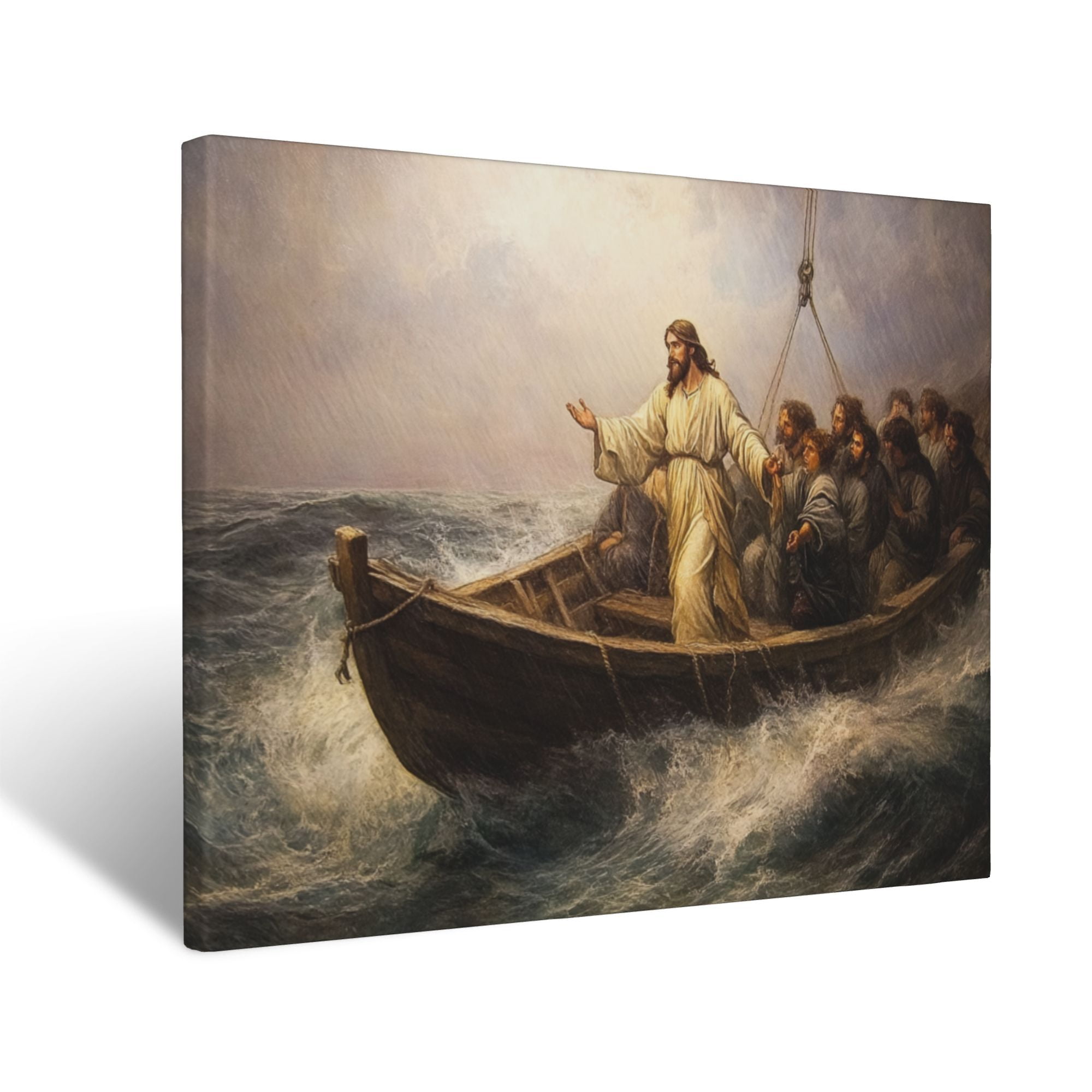CozyNet Jesus Calming The Storm, Standing On A Boat With Disciples ...
