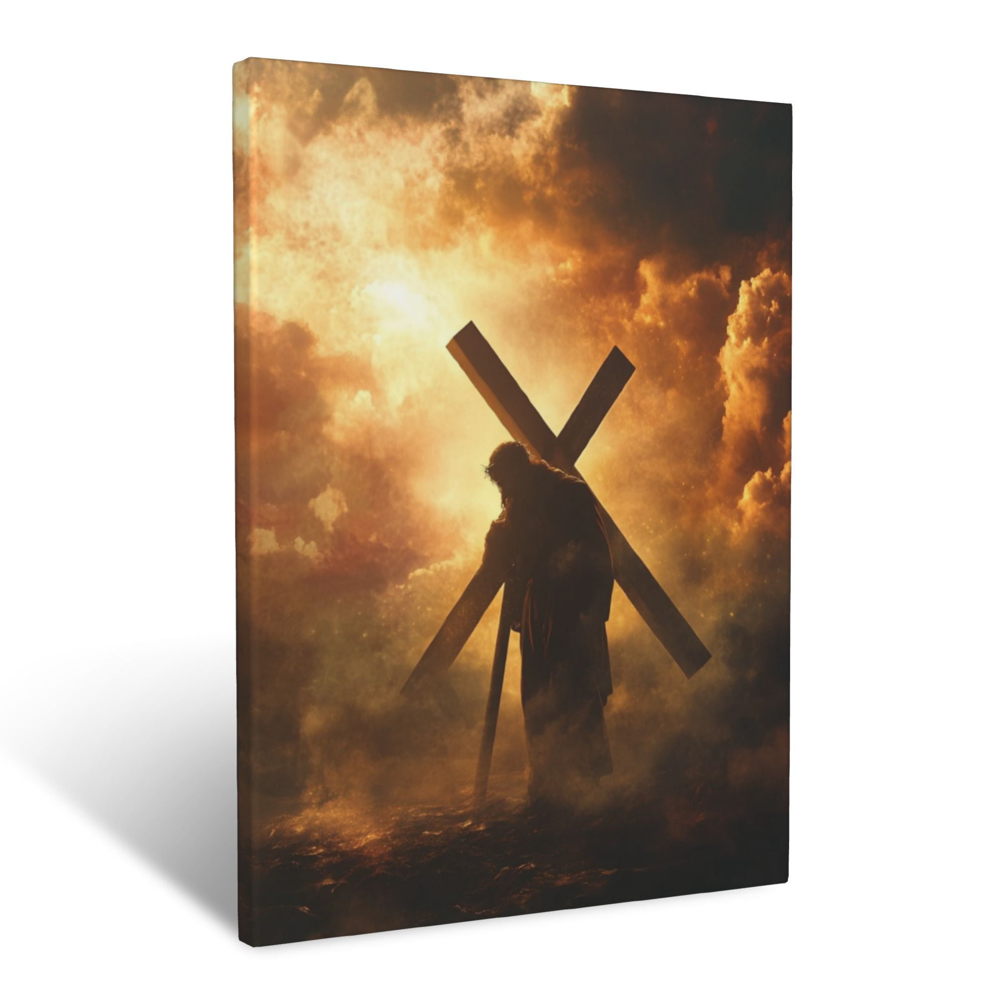 CozyNet Jesus Carrying The Cross Under Glowing Sunlight With Radiant ...