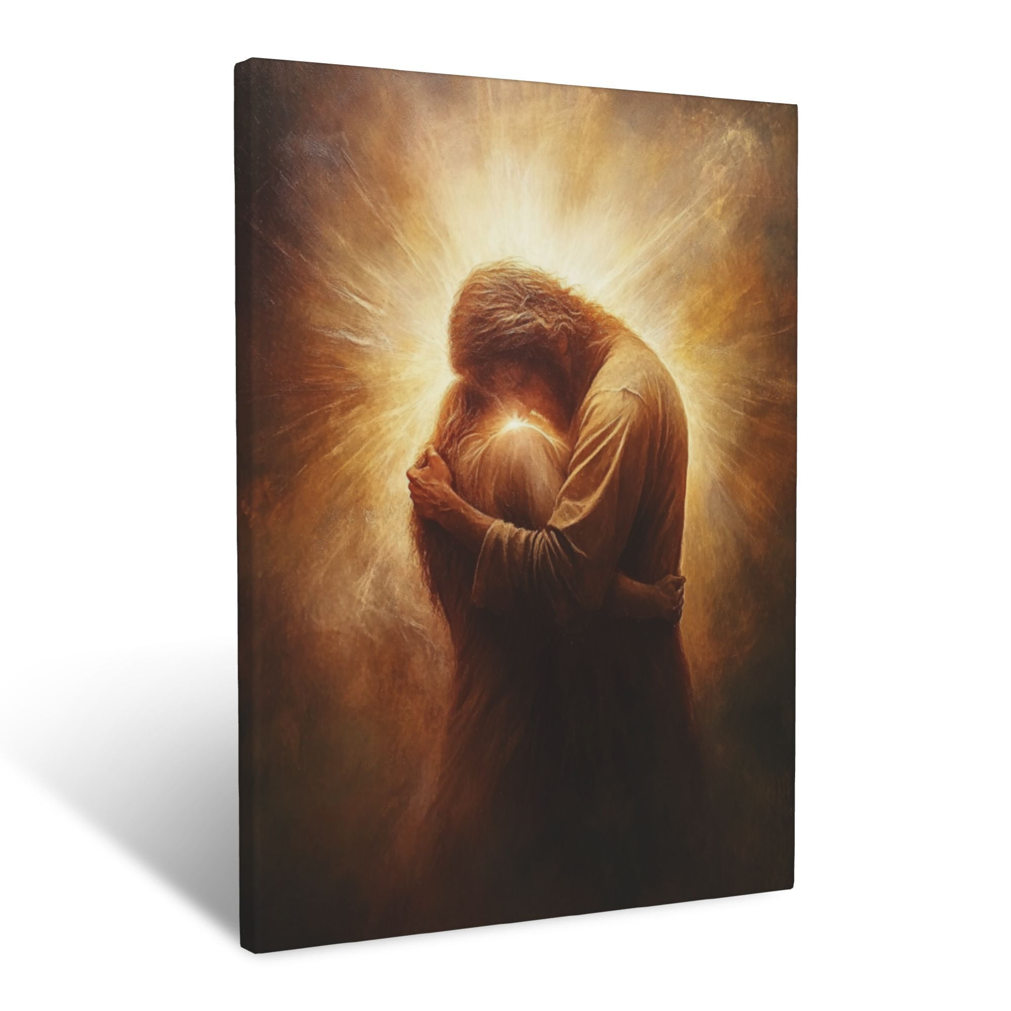 CozyNet Jesus Embracing A Weeping Soul With Radiant Light Illuminating ...