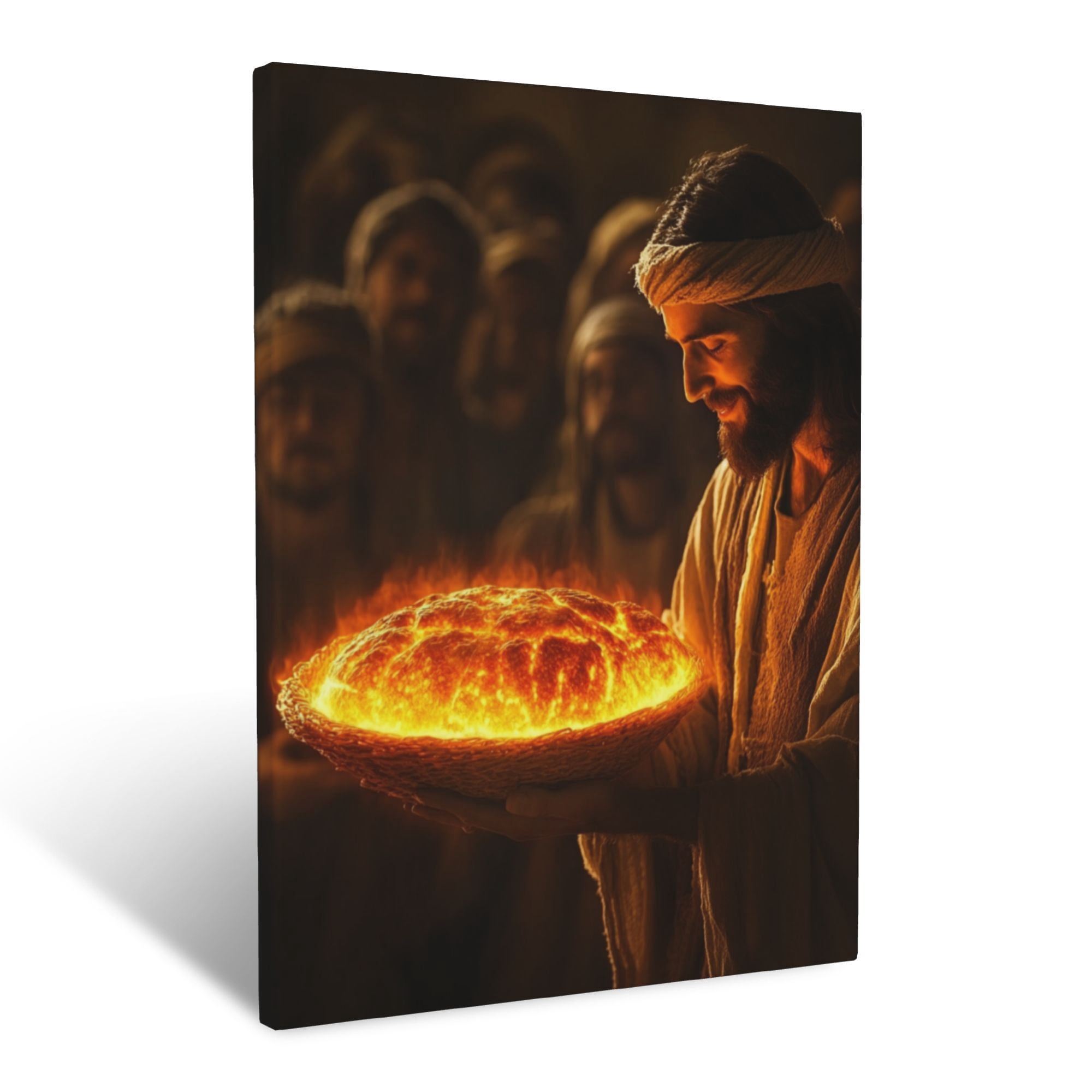CozyNet Jesus Feeding The Hungry, Glowing Bread Symbolizing Compassion ...