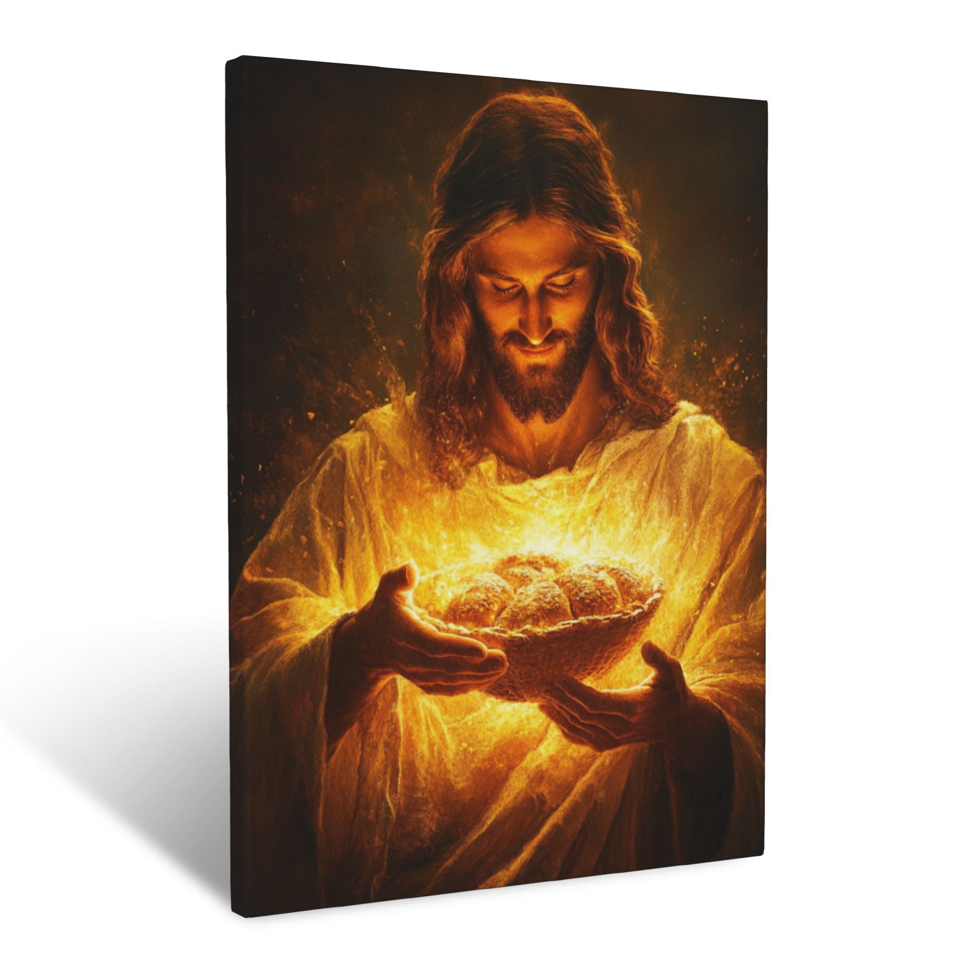 CozyNet Jesus Feeding The Hungry Glowing Hands Offering Bread With ...