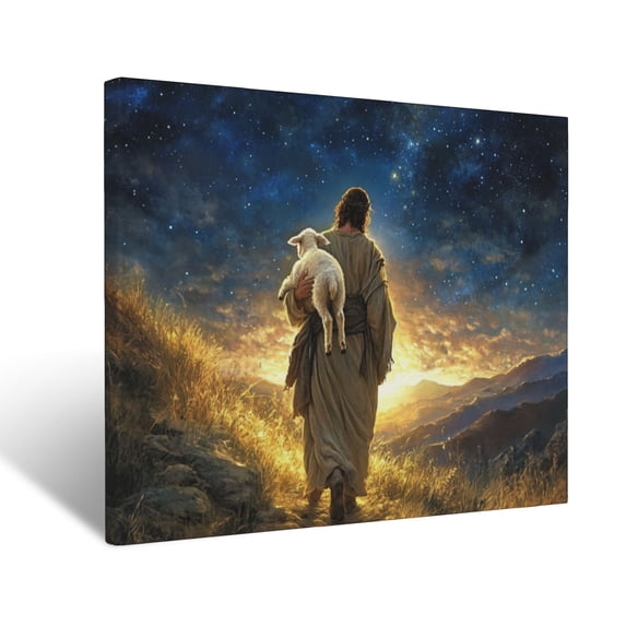 CozyNet Jesus Glowing As He Carries A Radiant Lamb Under A Glowing ...