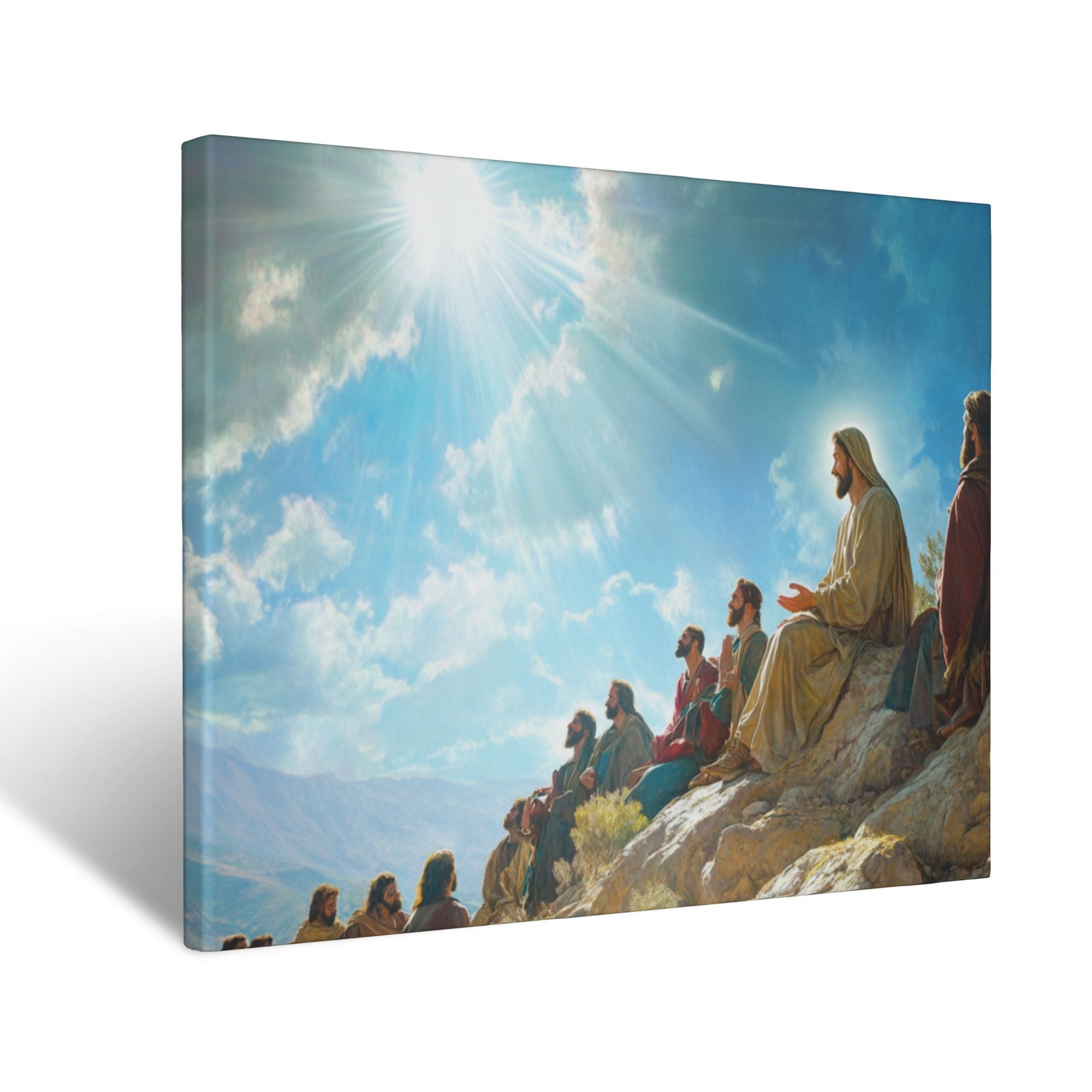 CozyNet Jesus Glowing On A Mountaintop, Teaching Disciples Under A ...