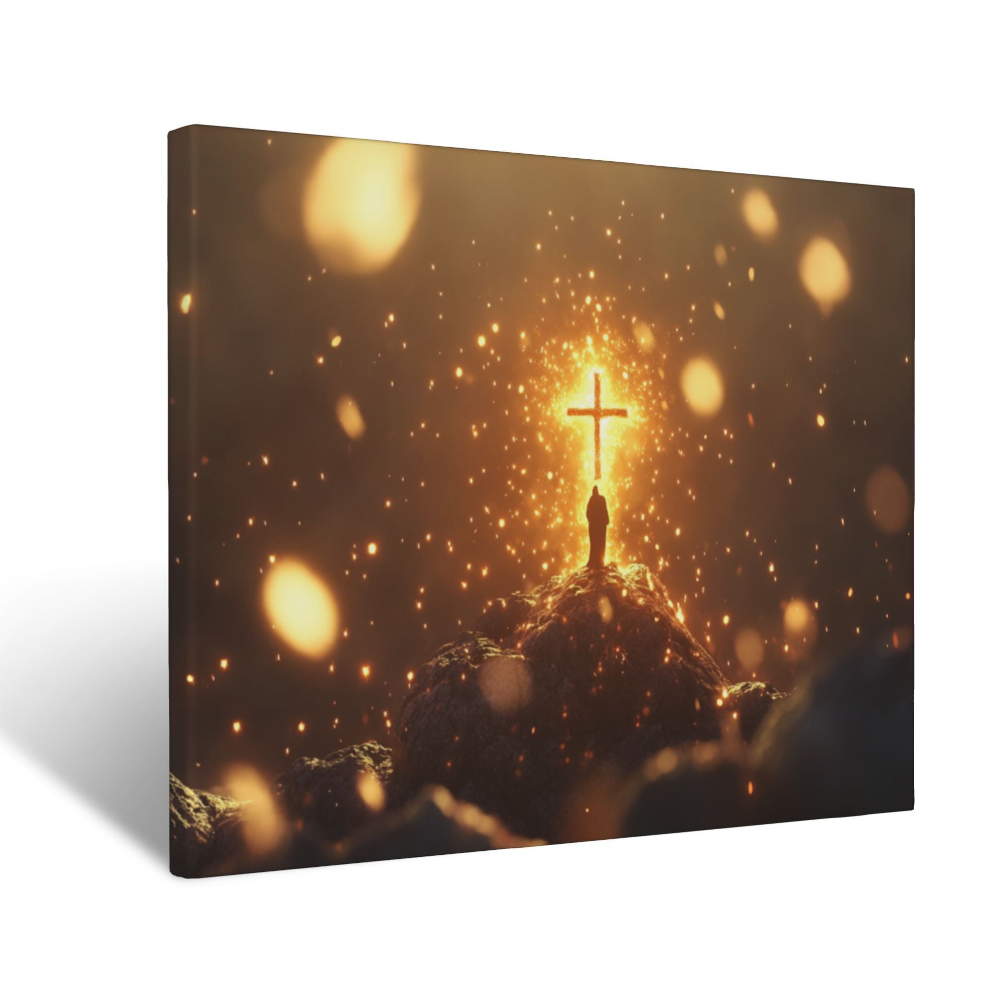 CozyNet Jesus Glowing On A Radiant Cross Glowing With Golden Light ...