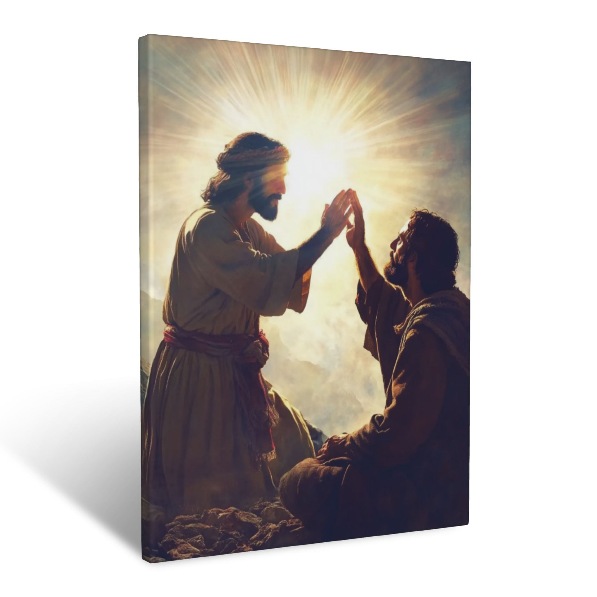 CozyNet Jesus Healing Blind Man Glowing Hands Restoring Sight Under ...