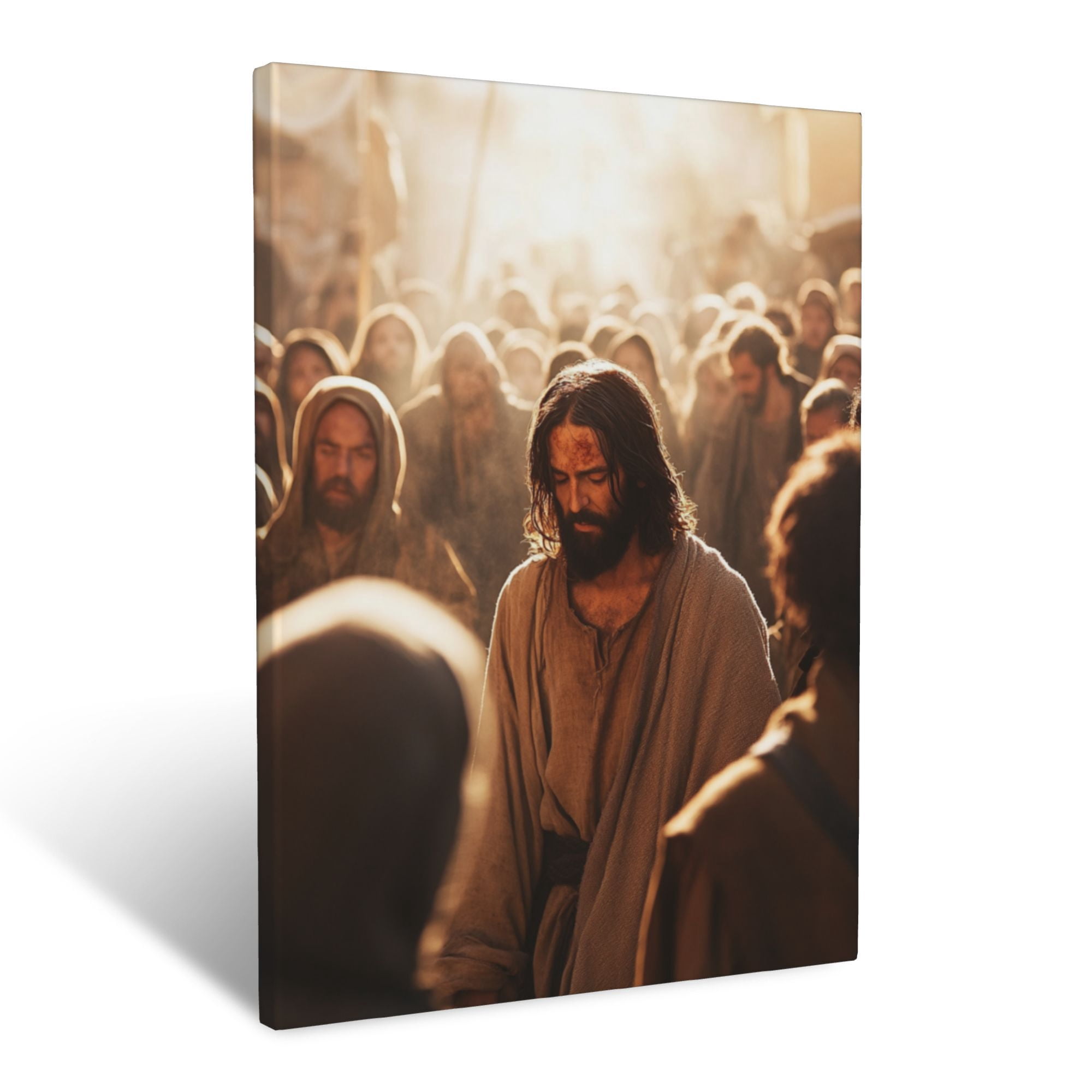 CozyNet Jesus Healing Leper Compassionate Touch Surrounded By Crowd In ...