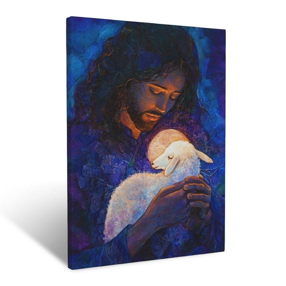 CozyNet Jesus Holding A Glowing Lamb Serene Good Shepherd Imagery ...