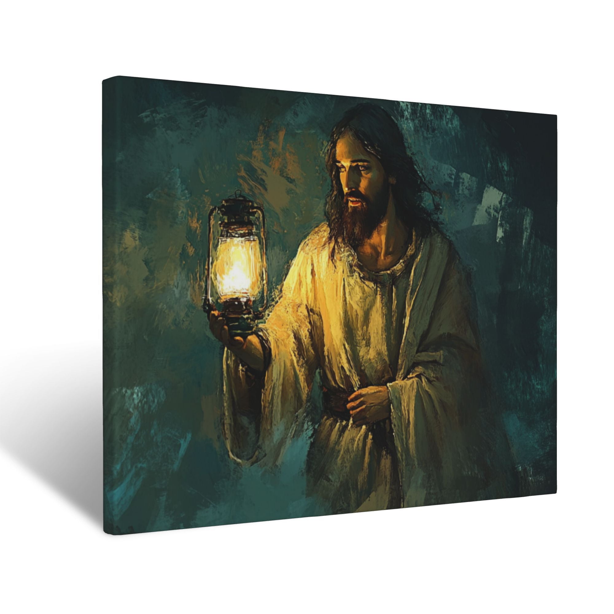 CozyNet Jesus Holding A Glowing Lantern, Leading Travelers Safely ...
