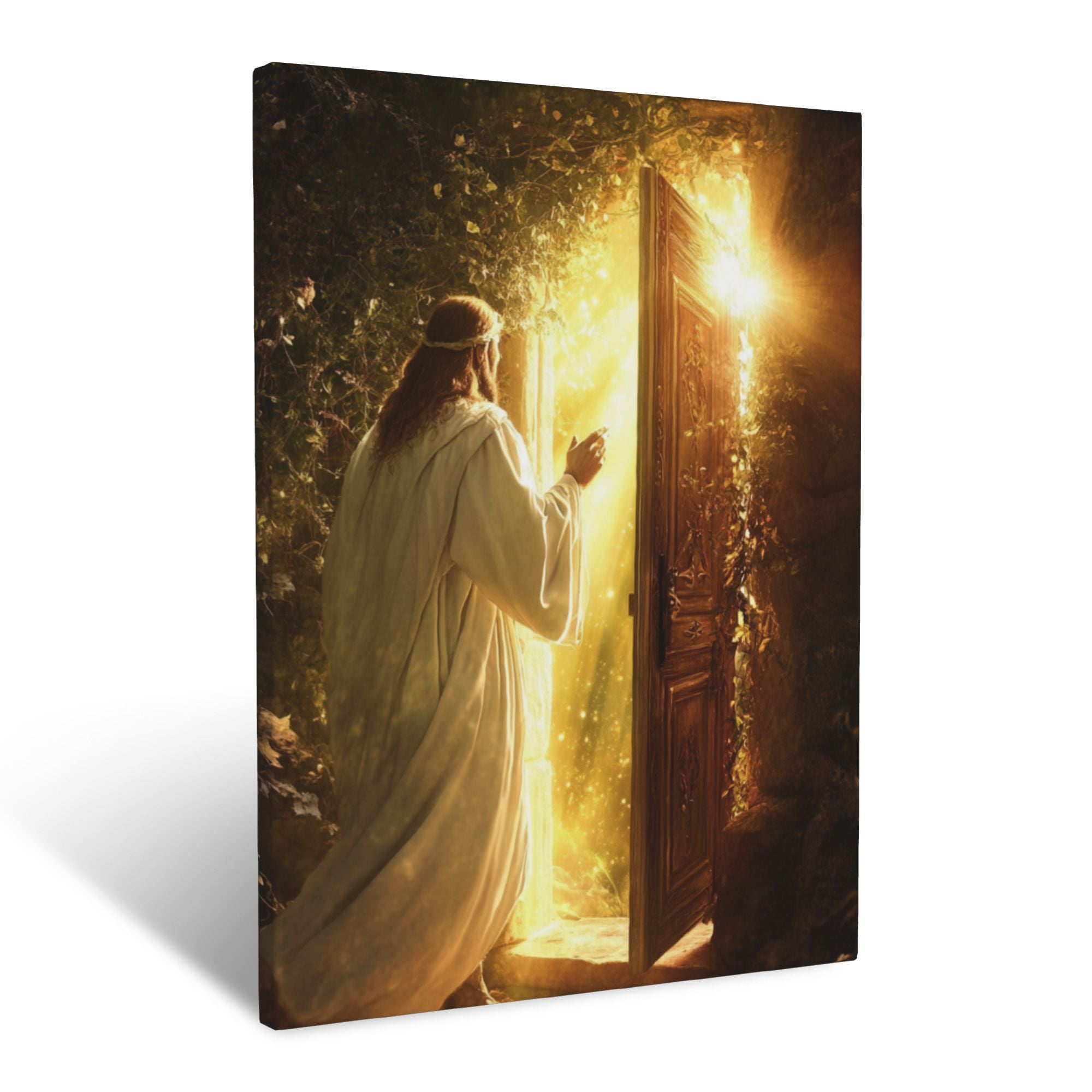 CozyNet Jesus Knocking At A Glowing Door Surrounded By Radiant Light ...