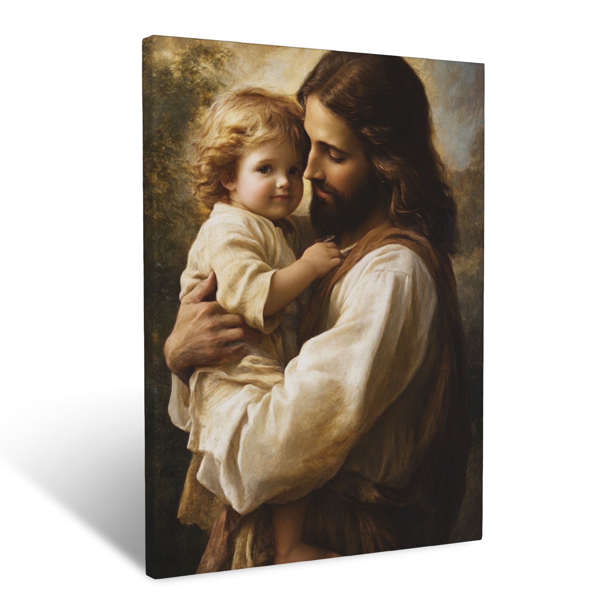 CozyNet Jesus Lifting A Child In His Arms A Tender Moment Glowing With ...