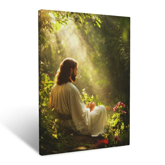 CozyNet Jesus Praying In A Peaceful Garden With Radiant Light Breaking ...