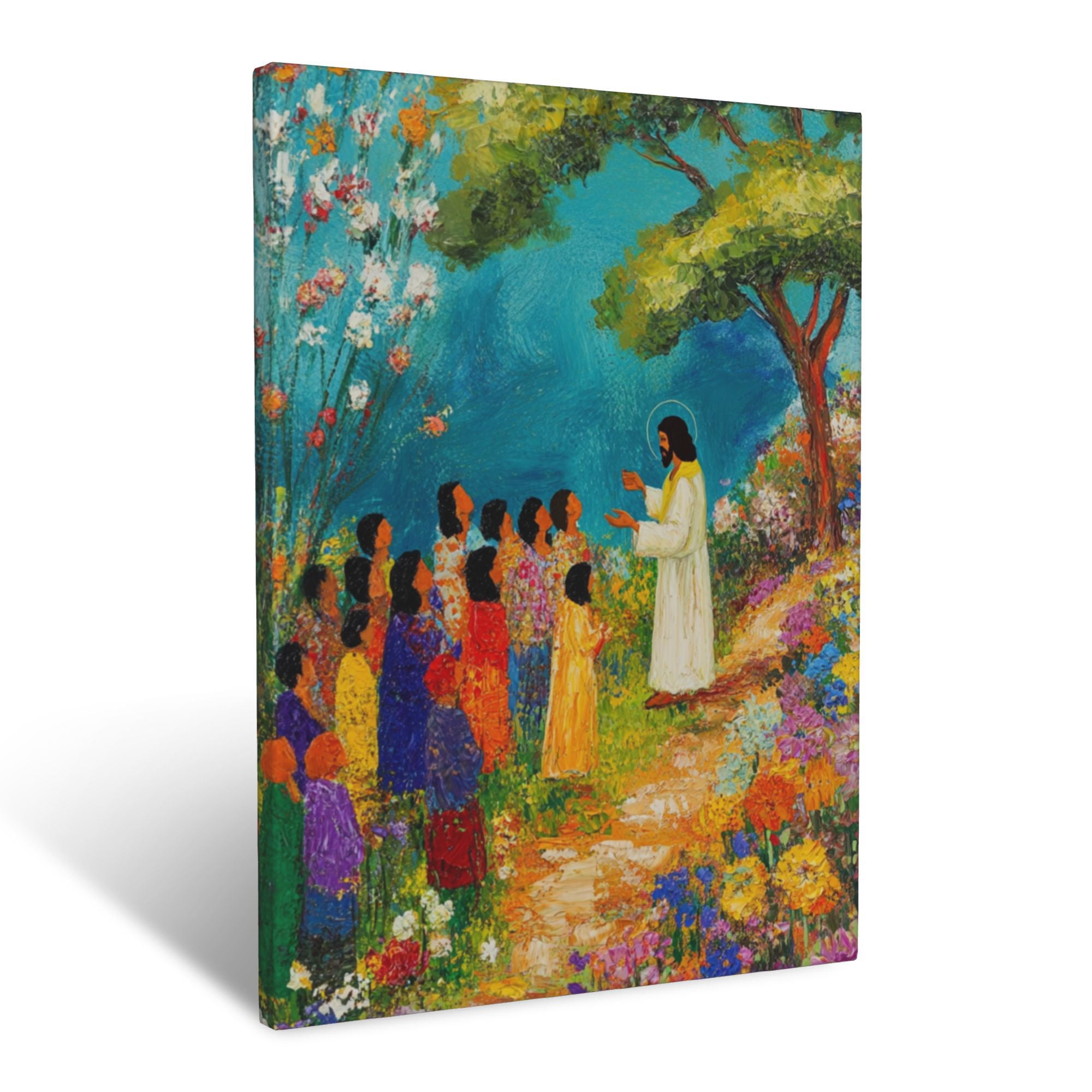 CozyNet Jesus Preaching To A Small Group, Vibrant Nature Scene With ...