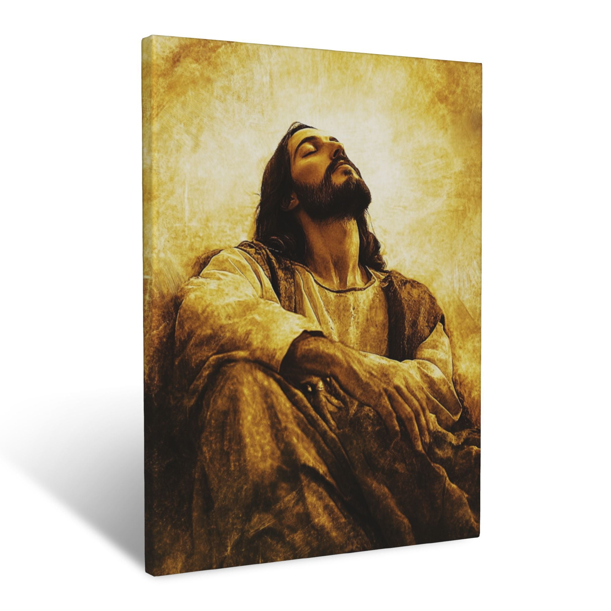 CozyNet Jesus Resting Under A Glowing Golden Sky A Peaceful Figure ...