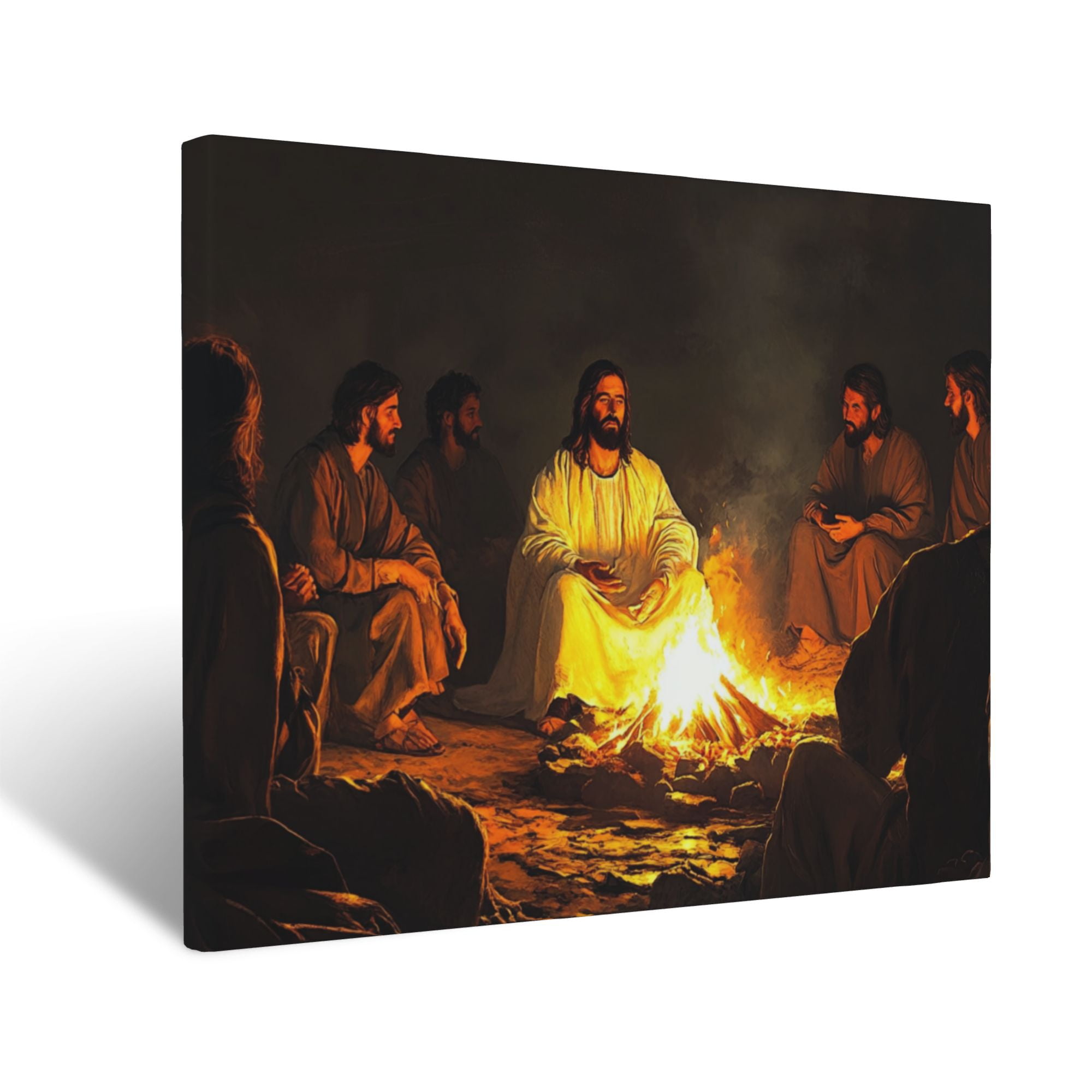 CozyNet Jesus Seated By A Glowing Campfire, Surrounded By Disciples ...