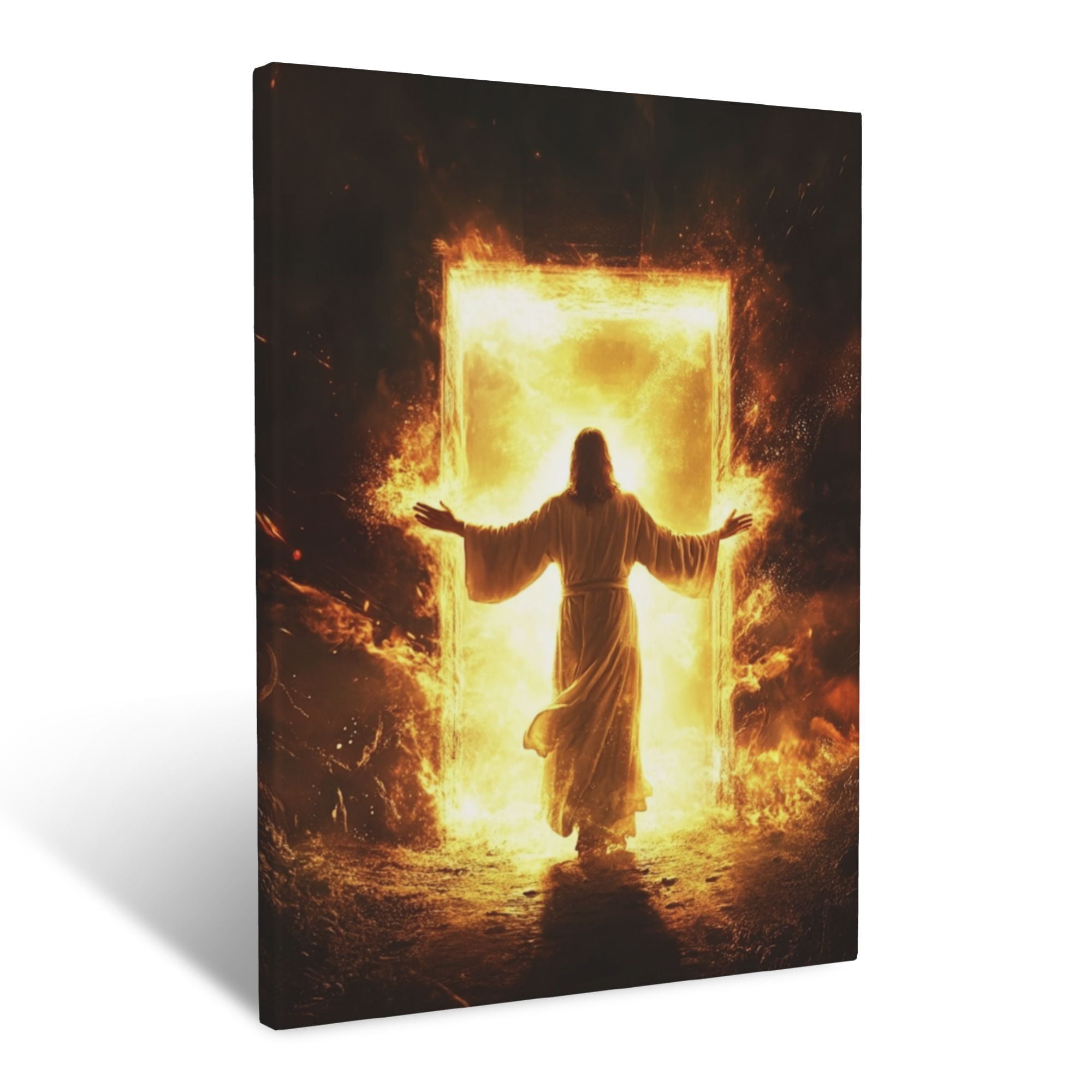 CozyNet Jesus Standing At A Glowing Doorway, Arms Open Wide, Welcoming ...