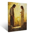 CozyNet Jesus Standing At A Well, Speaking To A Woman, Soft Golden ...