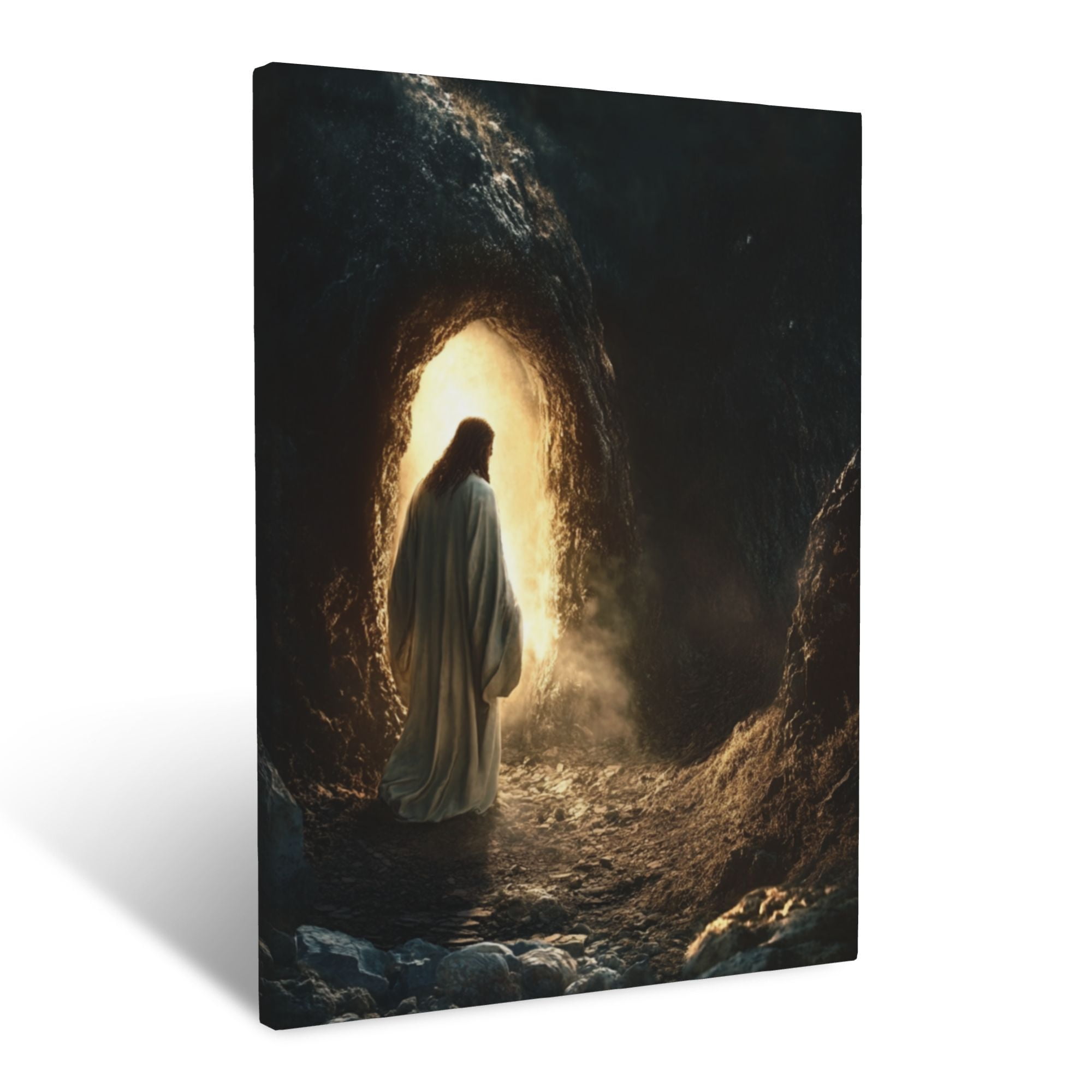CozyNet Jesus Standing By A Glowing Tomb With Radiant Light Streaming ...