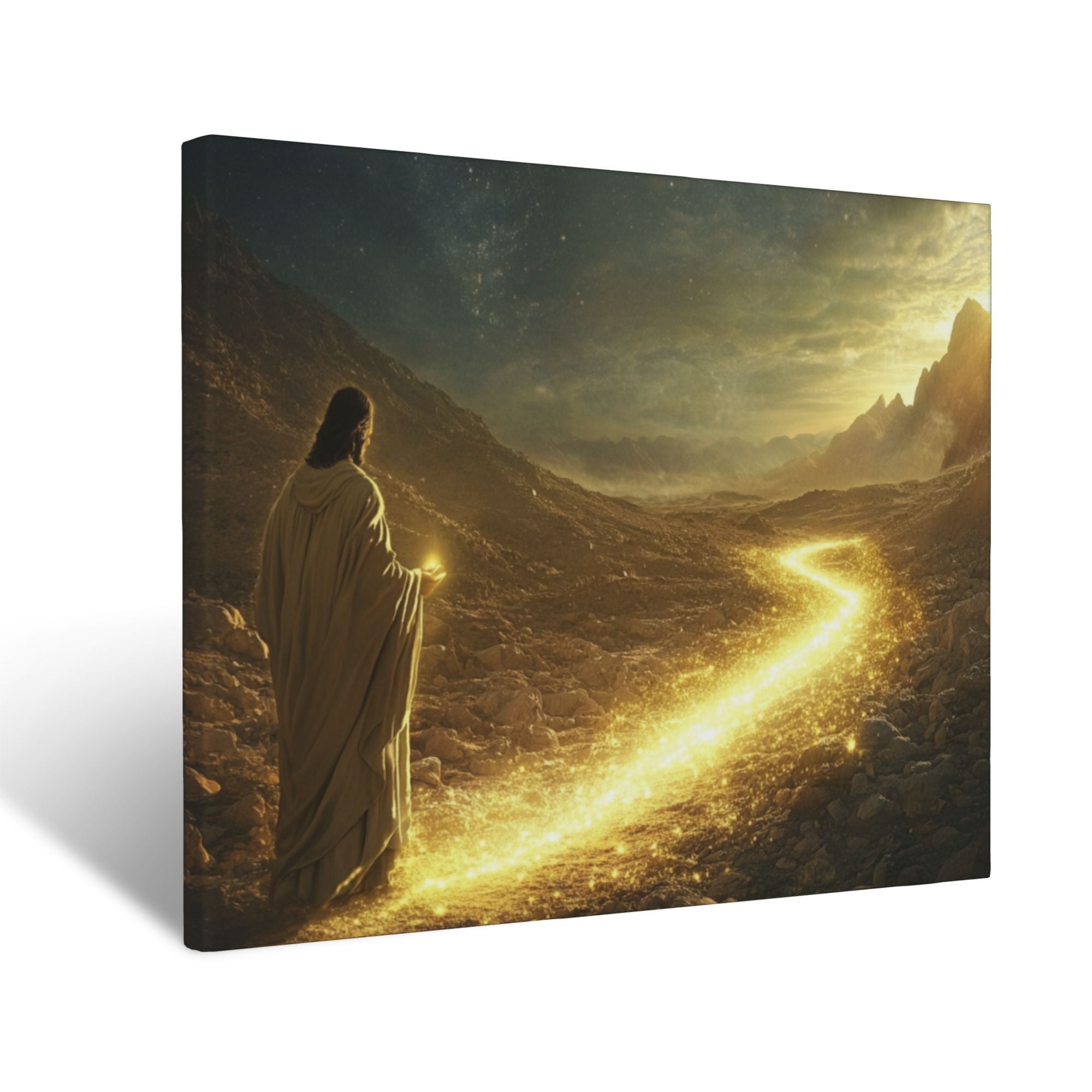 CozyNet Jesus Standing By A Glowing Path In The Desert, Guiding ...