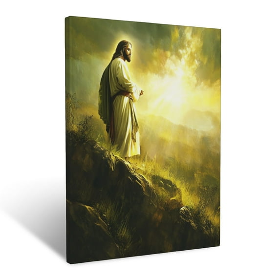 CozyNet Jesus Standing On A Glowing Hillside Serene Divine Wisdom ...